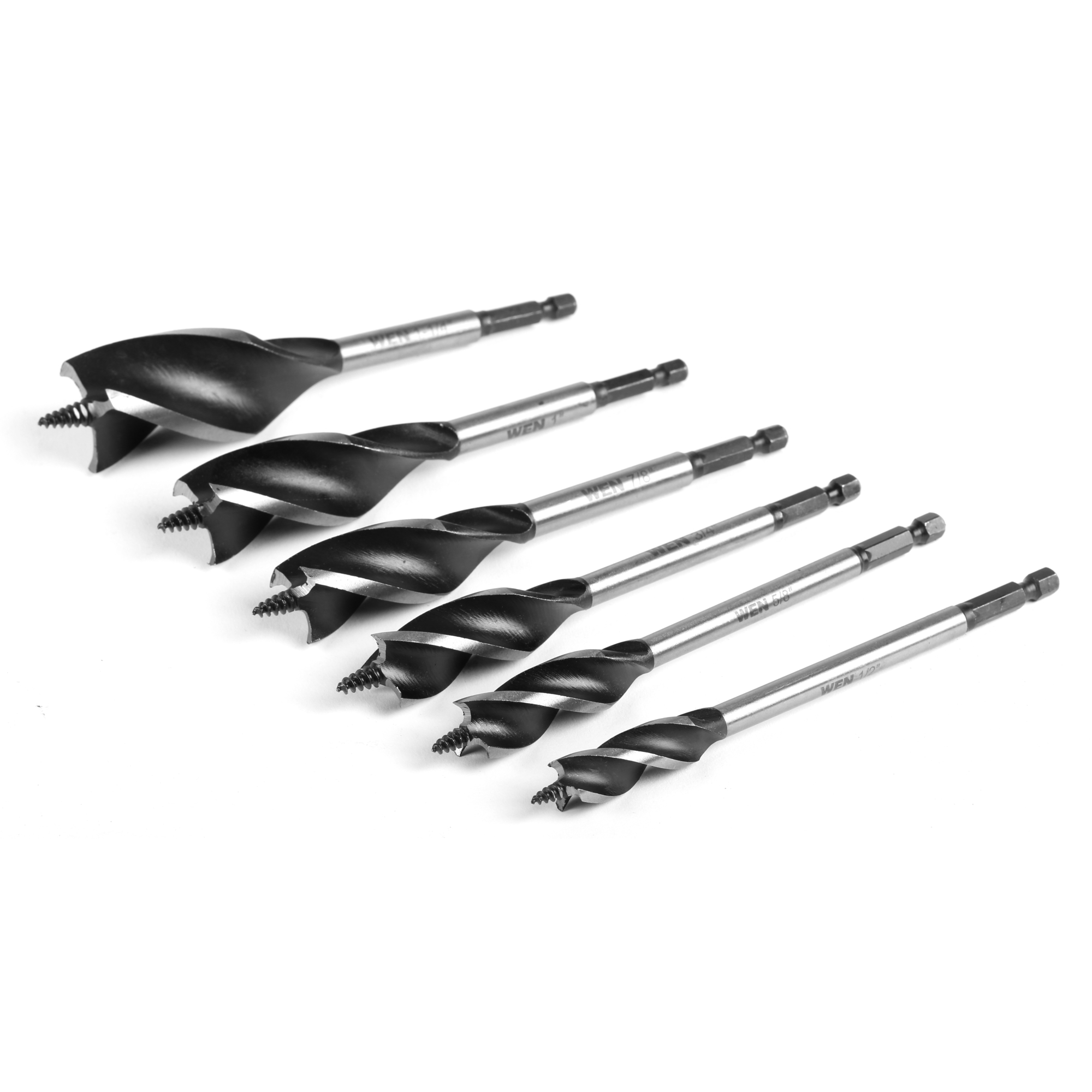 WEN, 6-Piece Tri-Flute Auger Drill Bit Set, Included (qty.) 6 Model ...