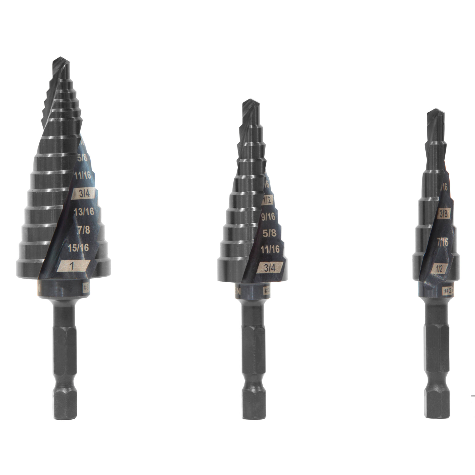 WEN, 3-Piece Impact-Duty Titanium Step Drill Bit Set, Included (qty.) 3 ...
