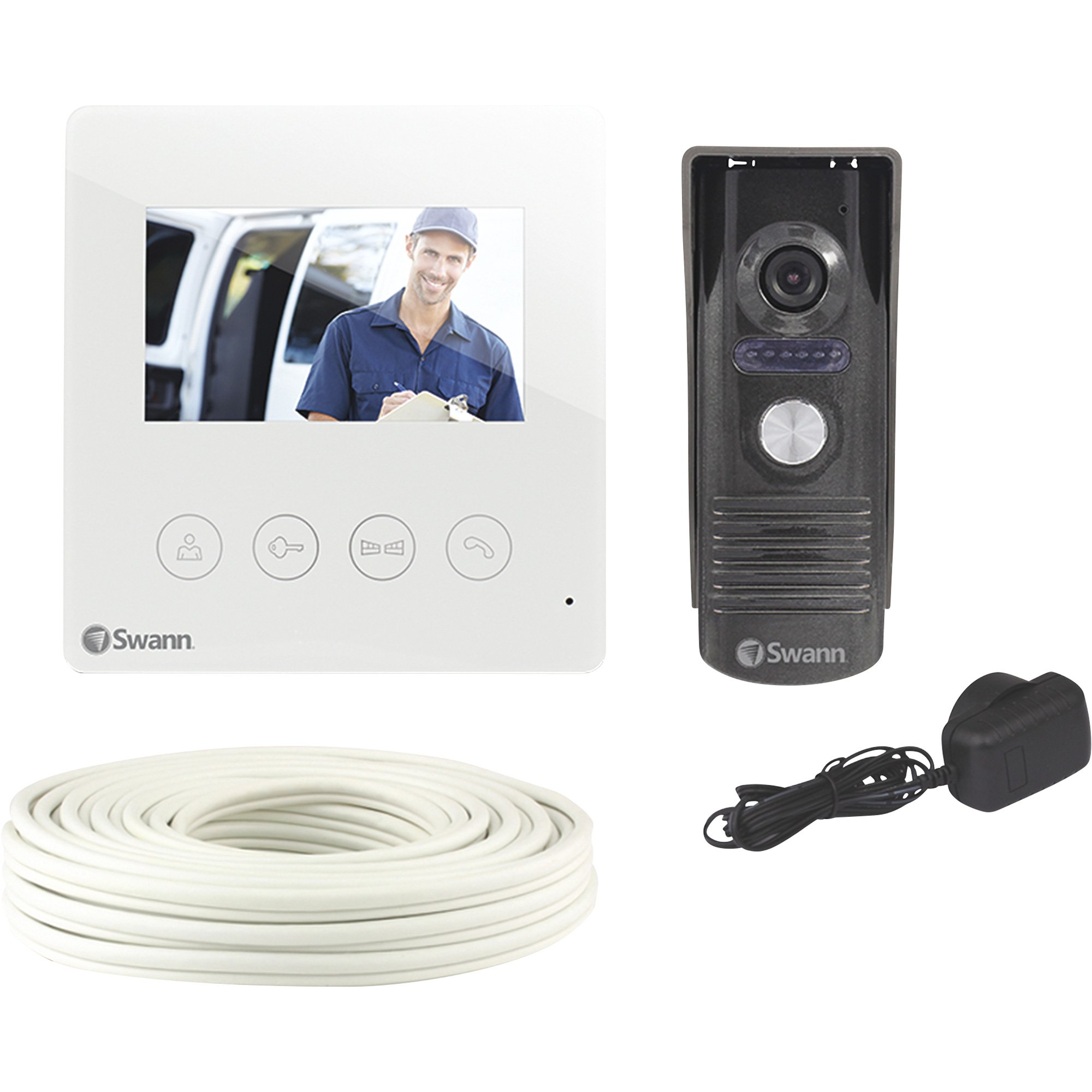 Swann Communications Door Phone Video Intercom with 4.3in. LCD Color ...