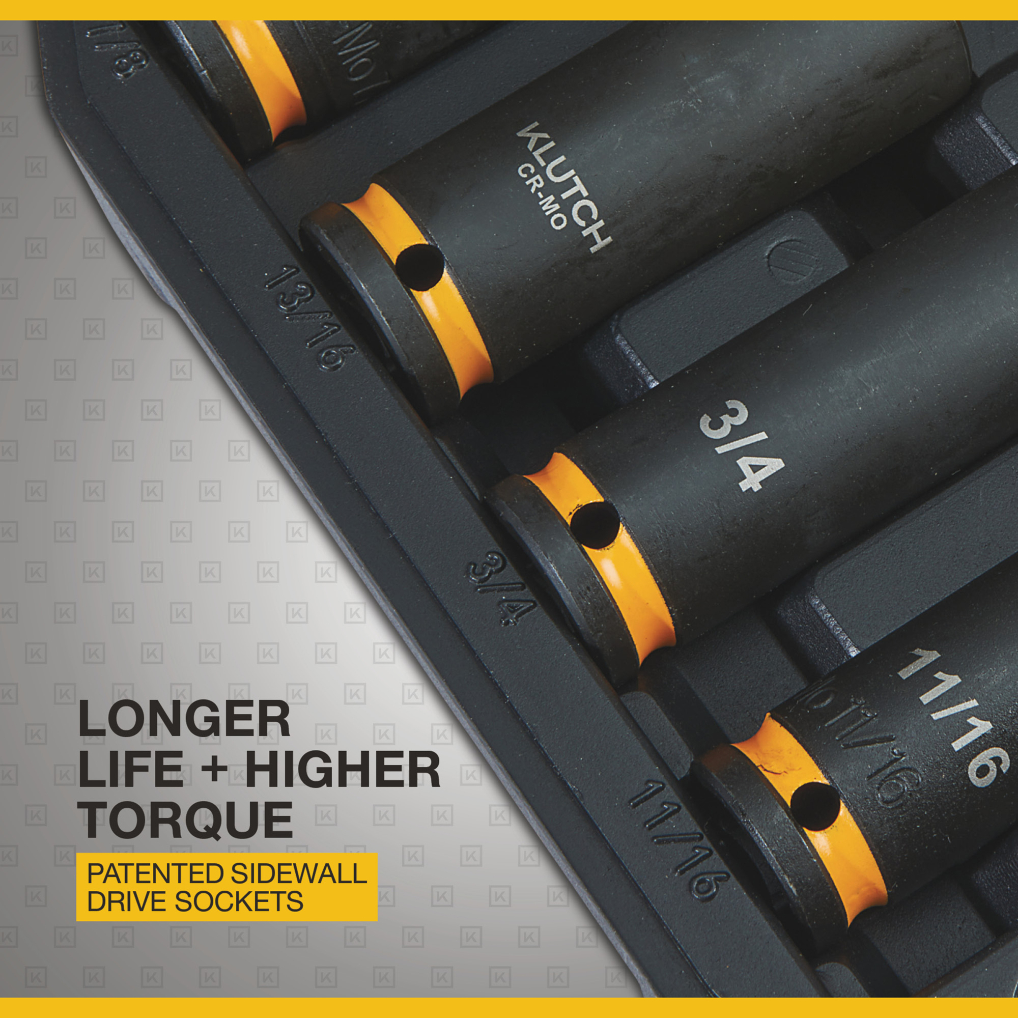 Klutch 1/2in. Drive Deep Impact Socket Set, SAE, Chrome Molybdenum, 13 Pcs. | Northern Tool