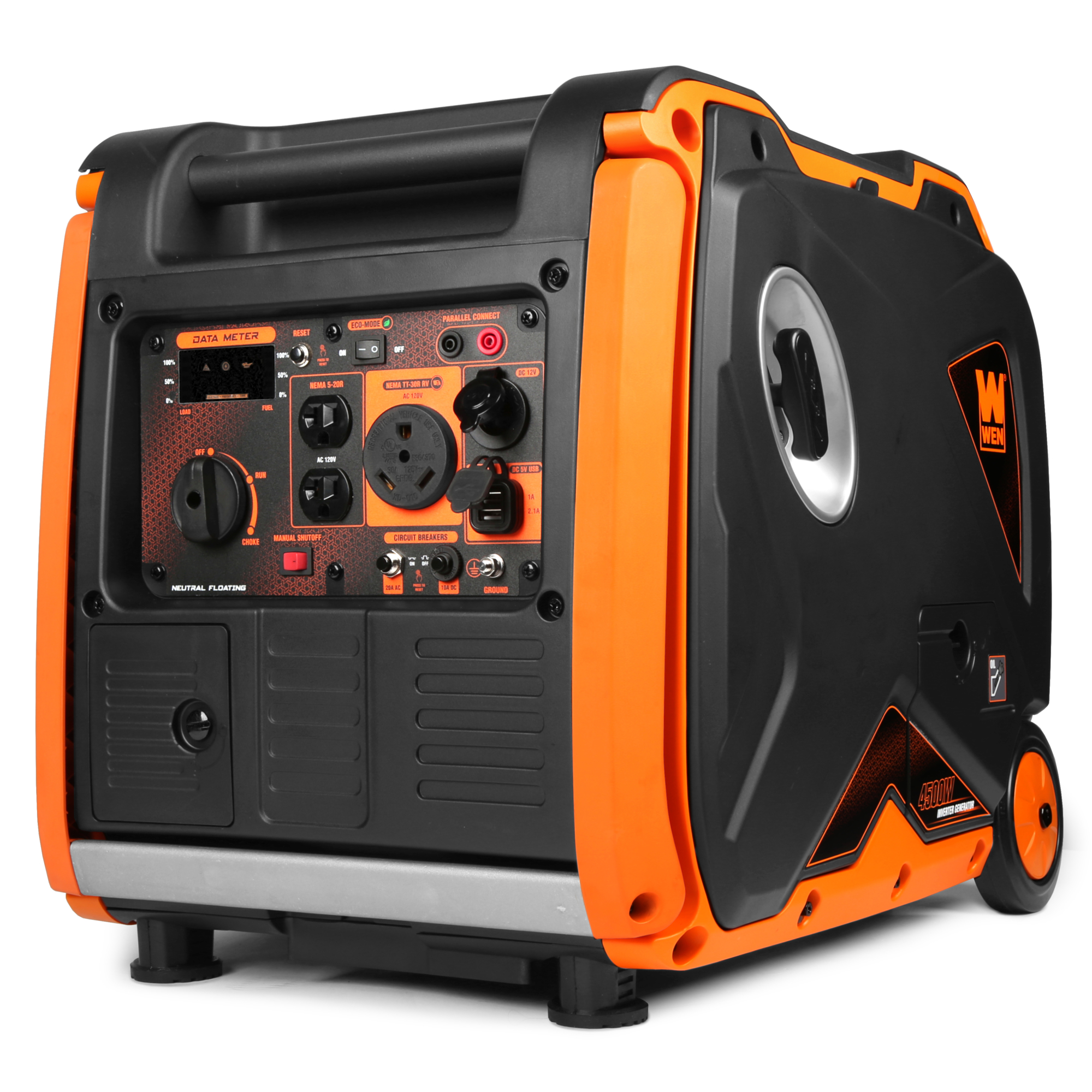 WEN, 4500W RV-Ready Inverter Generator, Fuel Shut-Off, Surge Watts 4500 ...