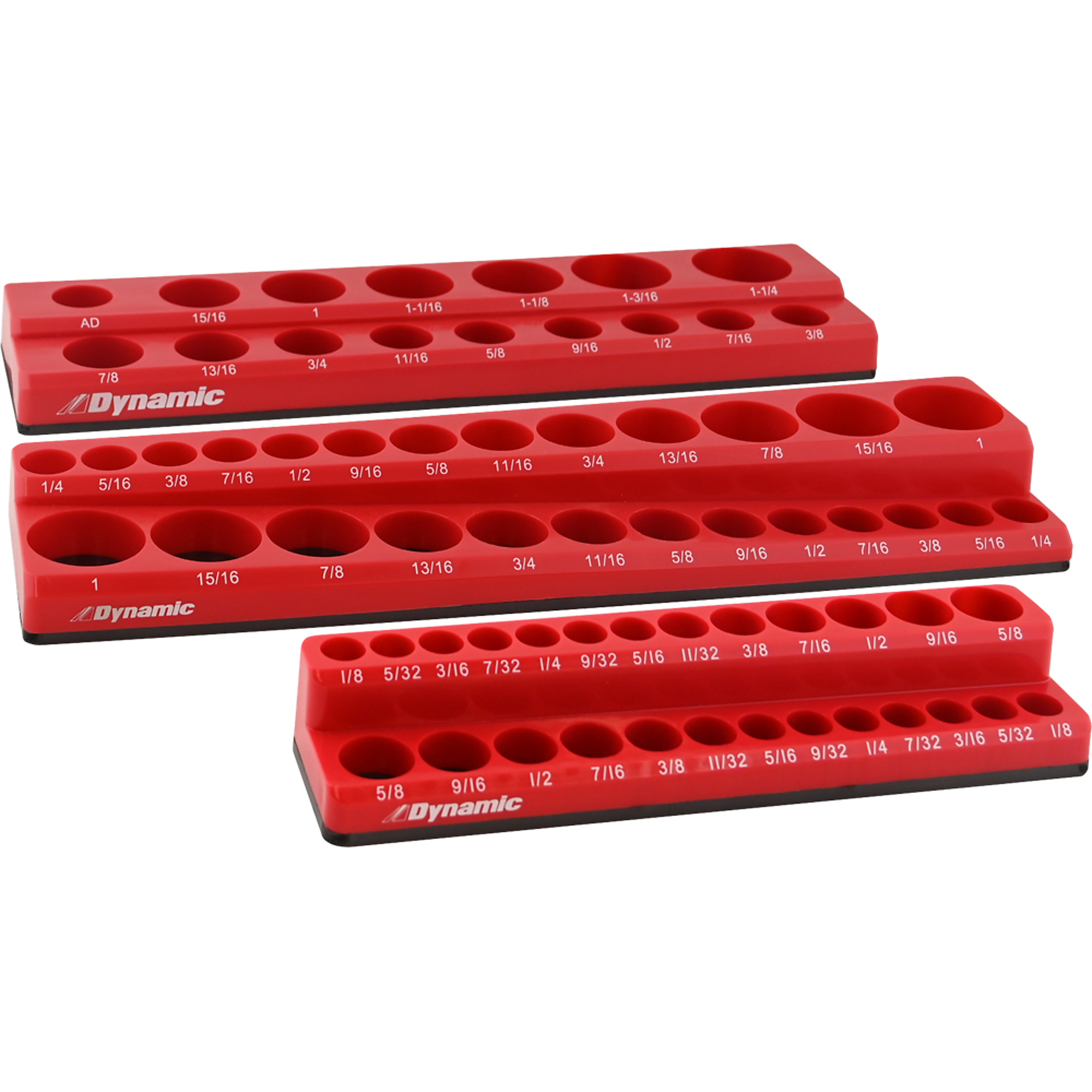 Dynamic Tools, 3 Piece SAE Magnetic Socket Organizer Set, Drive Size ...