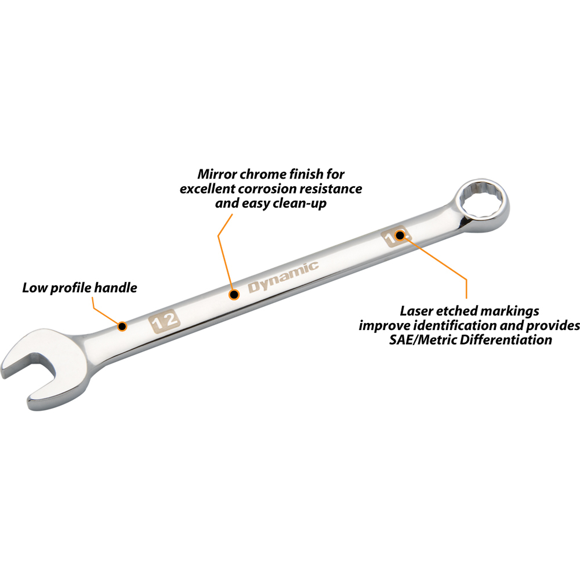 Dynamic Tools, 19 Piece Metric Combination Wrench Set Chrome, Model ...
