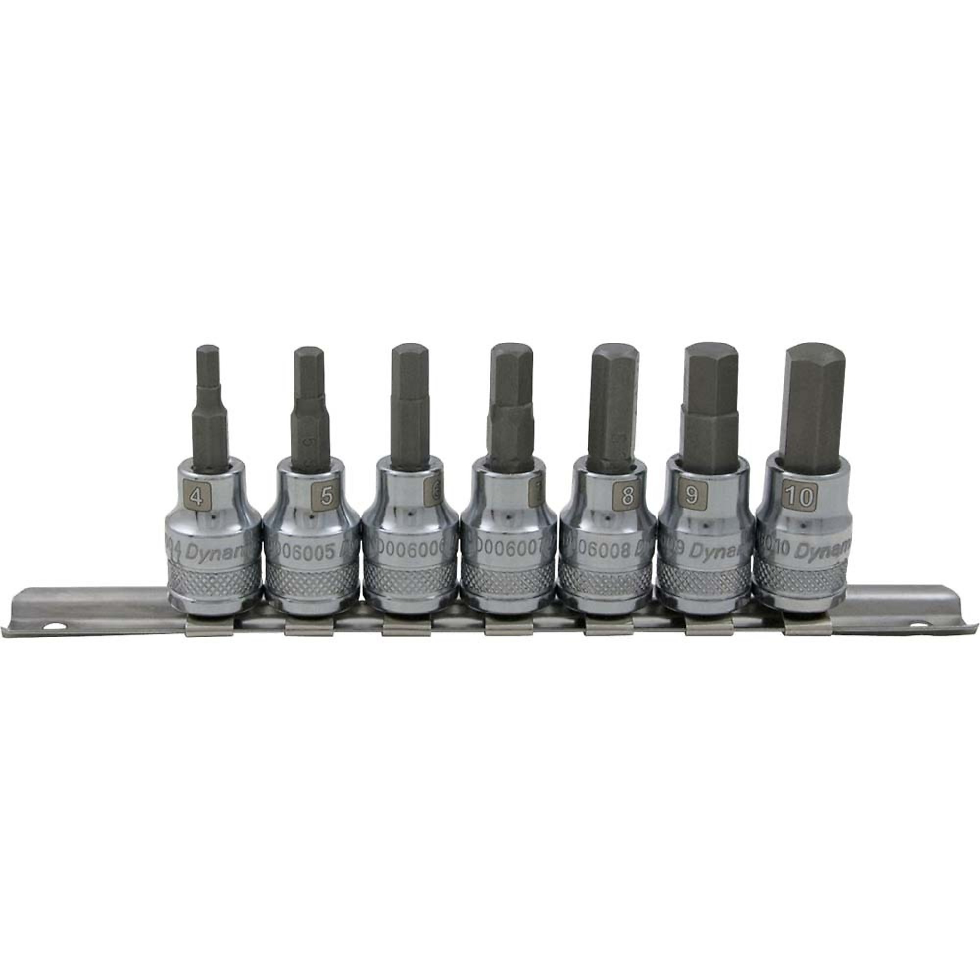 Dynamic Tools, 3/8in. Drive 7 Piece Metric, Standard Hex Socket Set ...