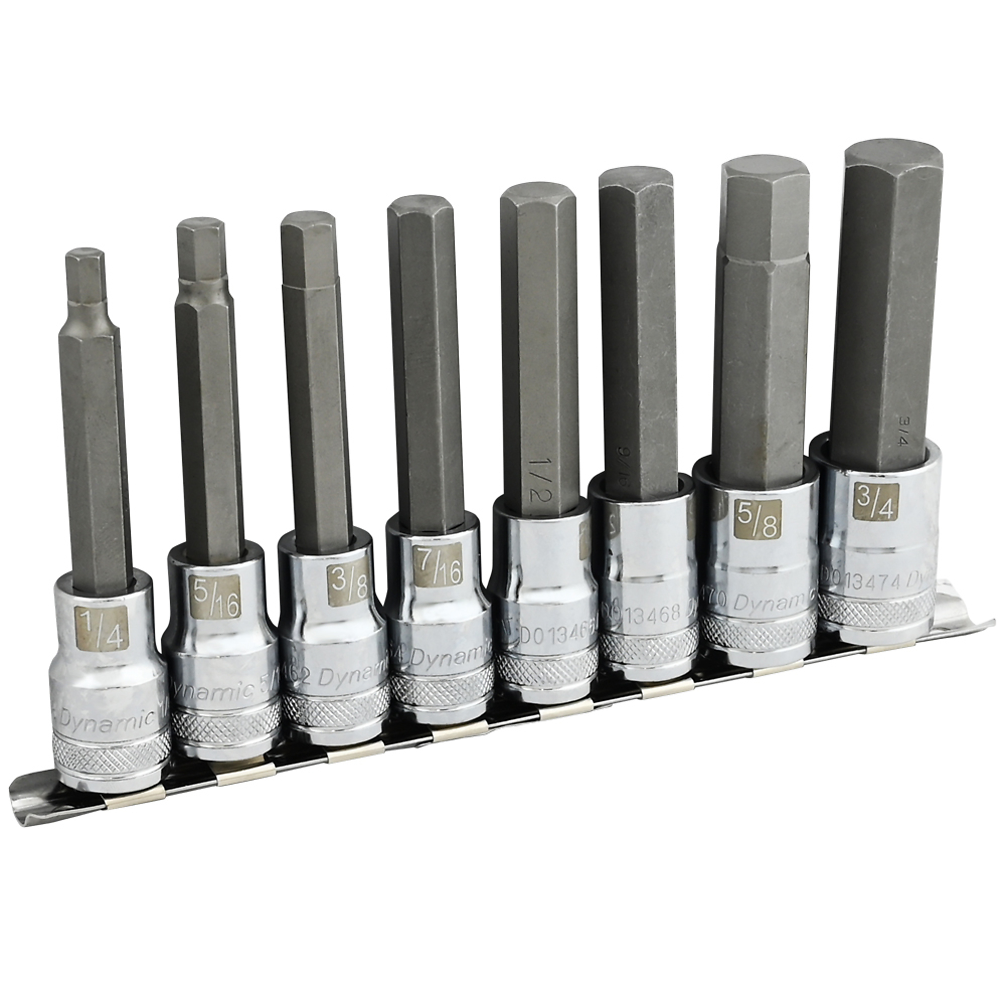 Dynamic Tools, 1/2in. Drive 8 Piece Long SAE, Hex Socket Set ...