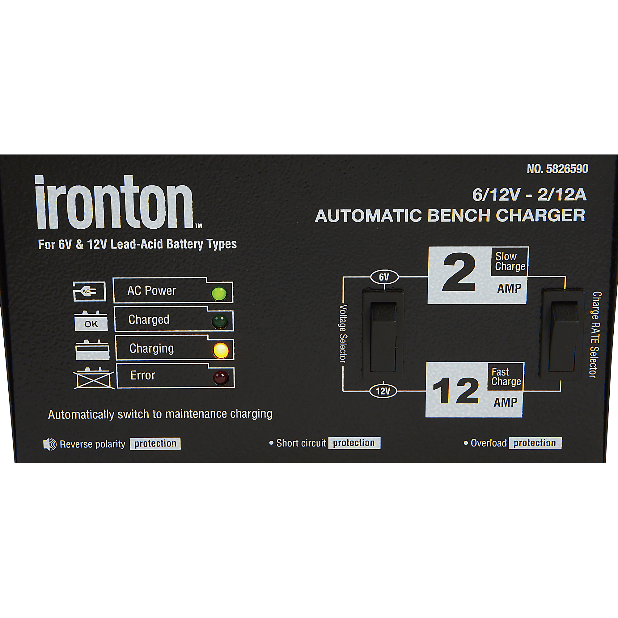 Ironton 12V Bench Charger, 6/12 Amps | Northern Tool
