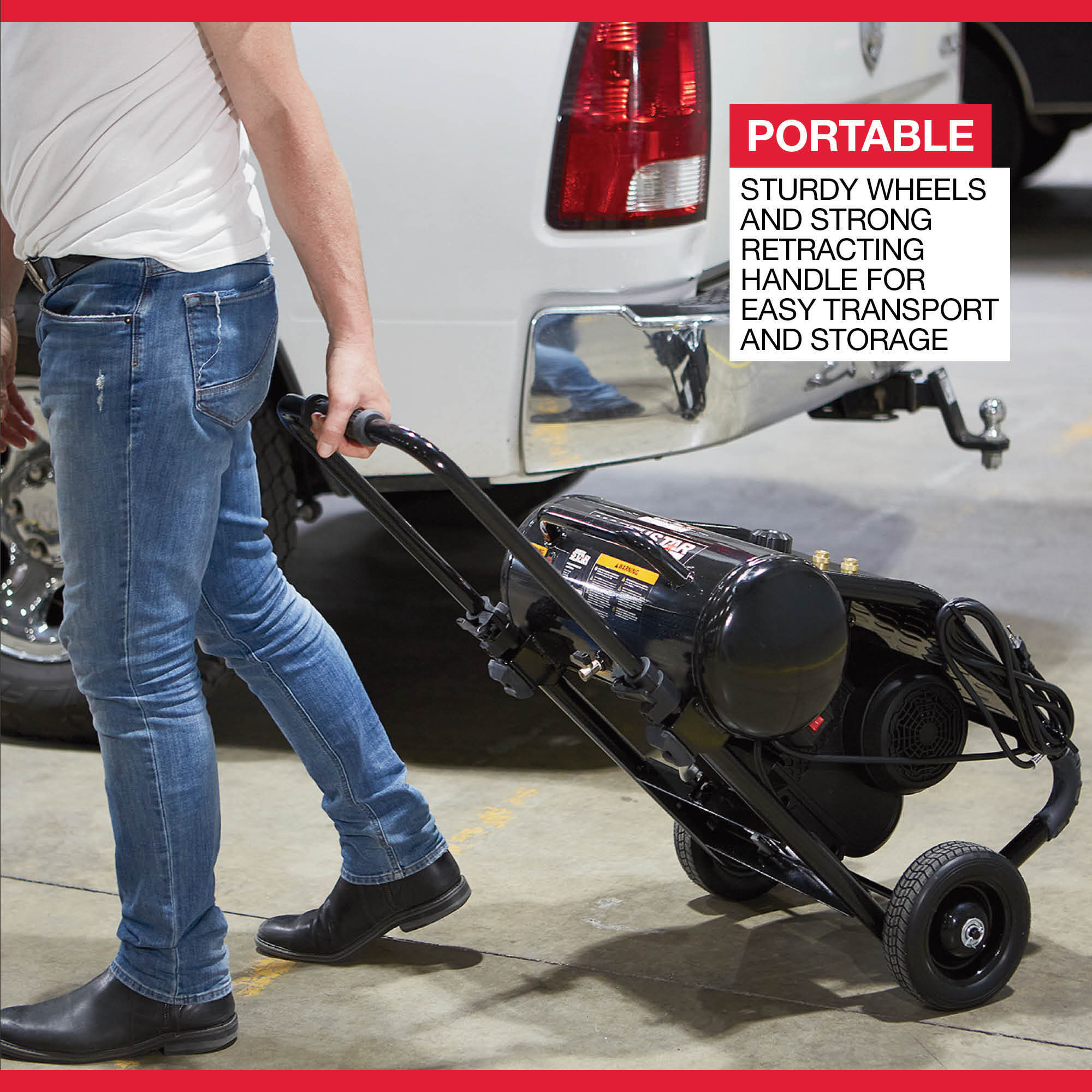 NorthStar 5-Gallon Electric Air Compressor Cart, 2 HP Universal Motor ...