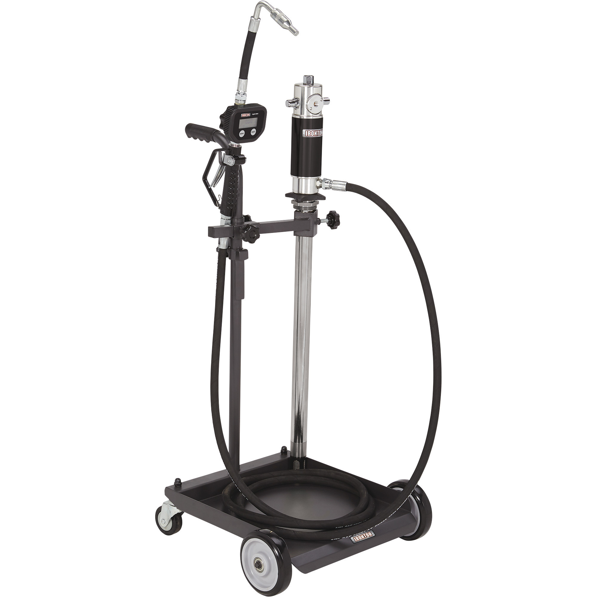 Ironton Air-Operated 5:1 Oil Pump Kit with Cart, 3.7 GPM, 13–16-Gal ...