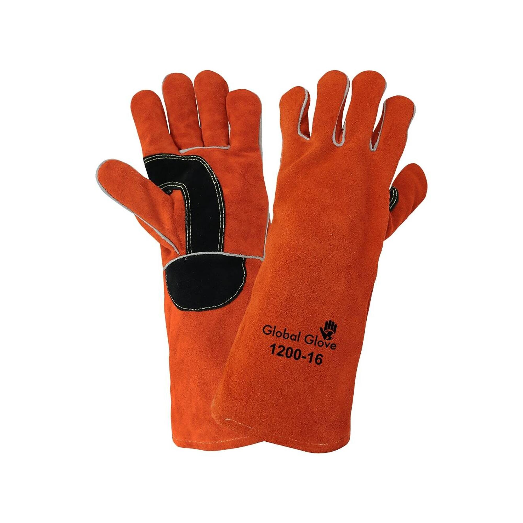 Global Glove, Premium Leather 16in., Cut Resist A2 Welders Gloves - 12 Pairs, Size One Size ...