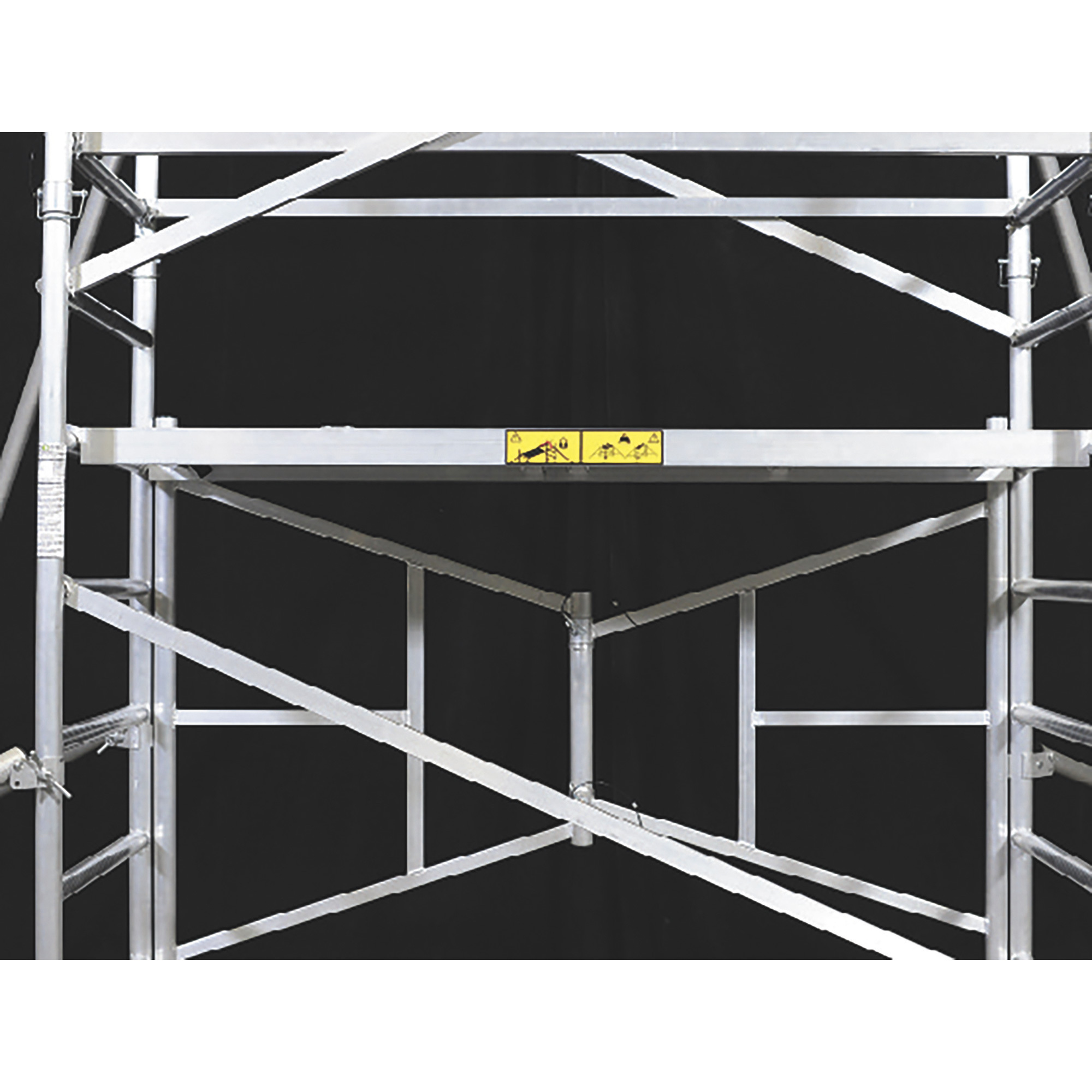 Metaltech 24ft. Easy-Set Aluminum Scaffold Tower with Guardrail and ...