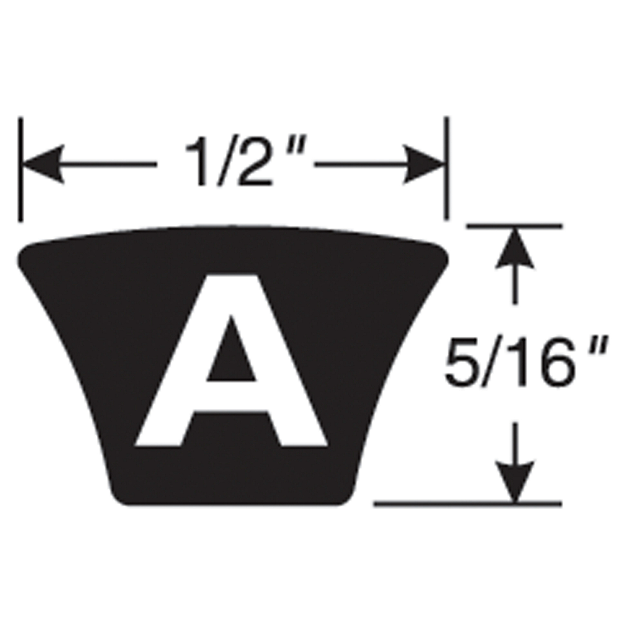 Gates, Hi-Power II V-Belt 90022058 Length 60 in, Width 1/2 in, Model ...