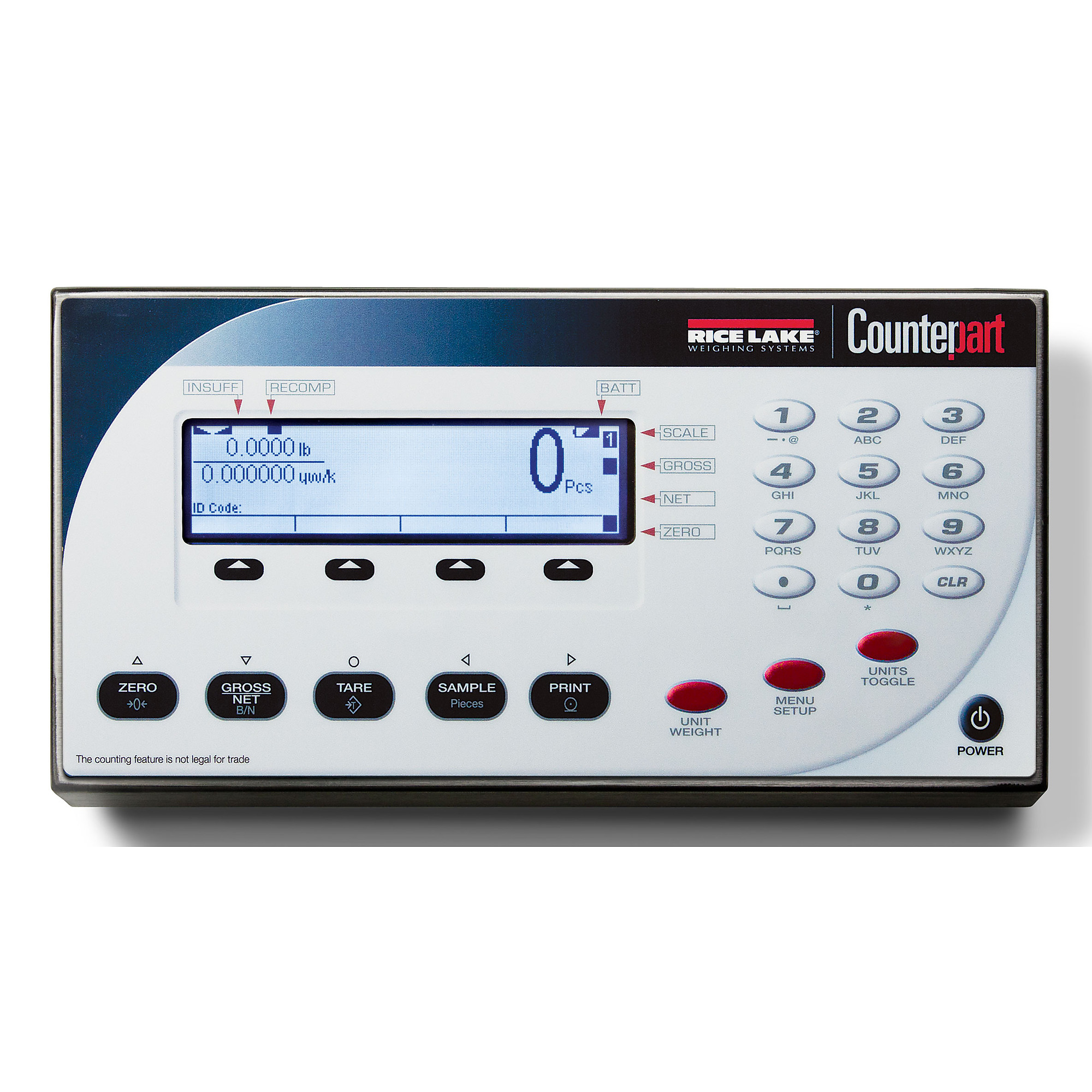 Rice Lake, Counting Scale Indicator, 2lb x .0002lb, Model# Counterpart ...