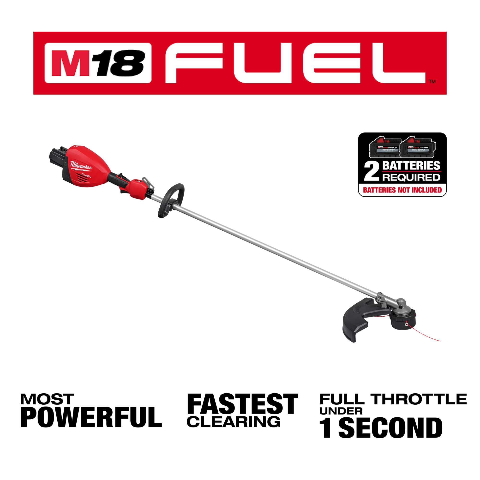 Milwaukee, M18 FUEL Brushless 17in. Dual Battery String Trimmer, Model ...