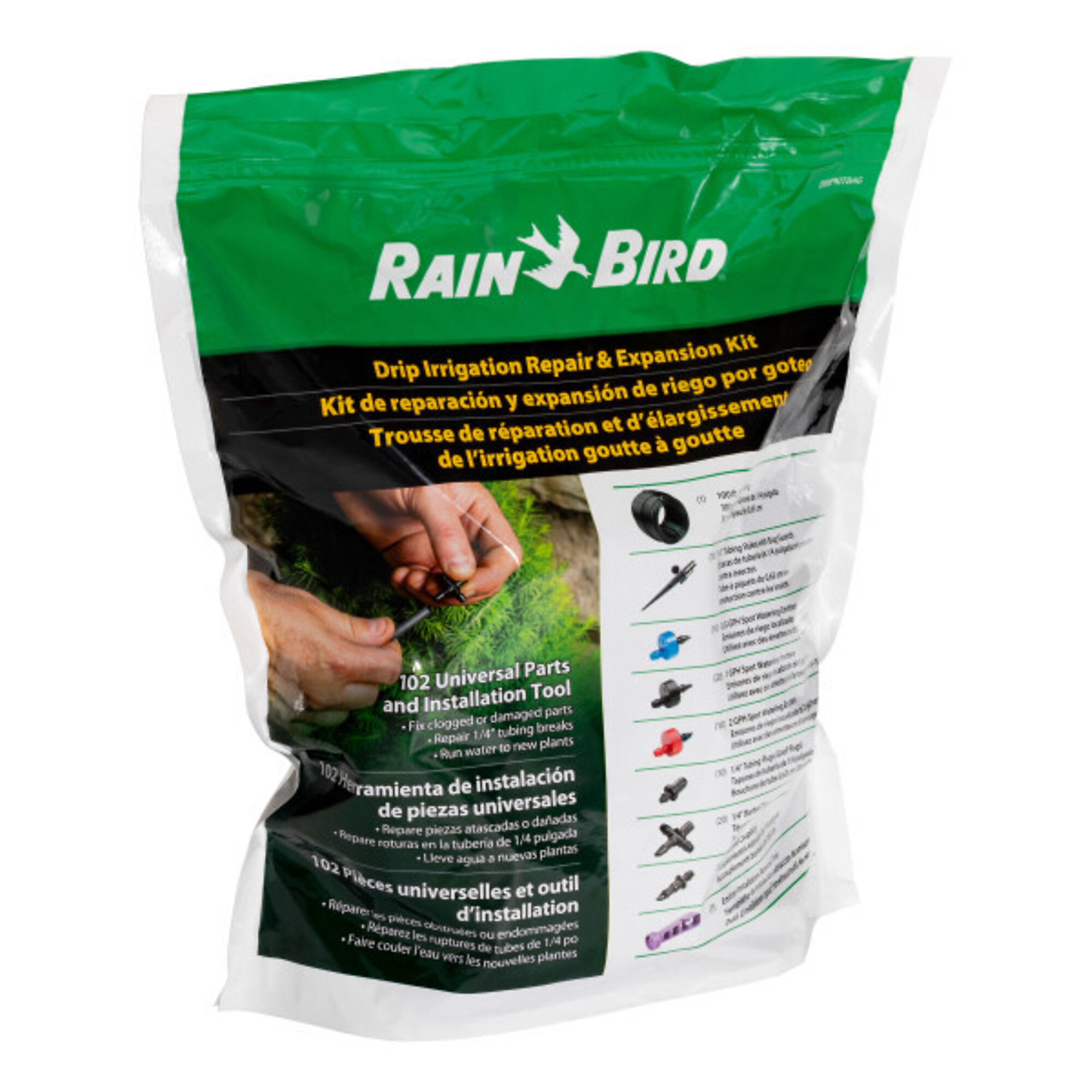 Rain Bird, Drip Irrigation Repair Expansion Kit, Model# DRIPKITBAG ...