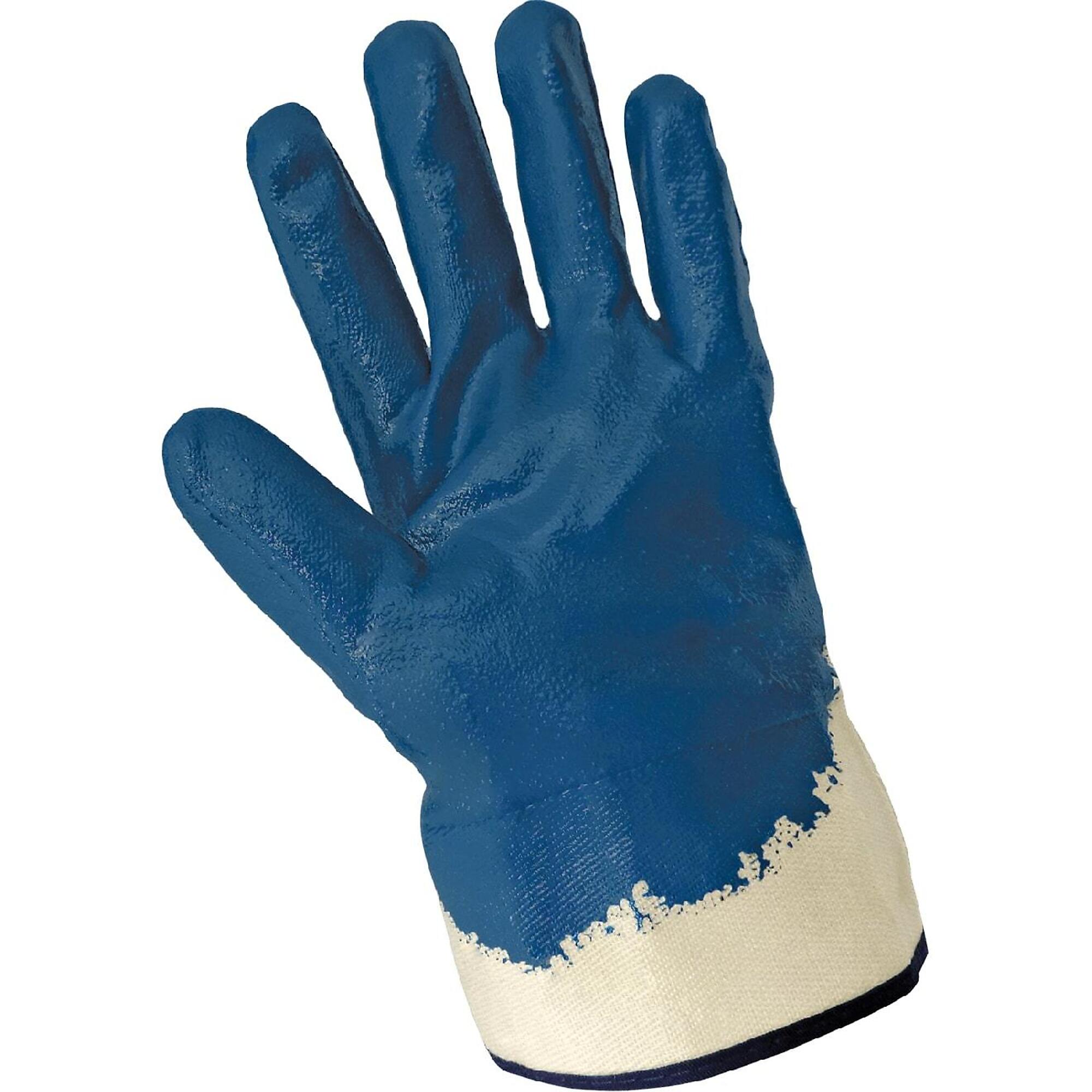 Global Glove, Tan, Blue 3/4 Nitrile Coat, Cut Resist A2 Gloves - 12 ...