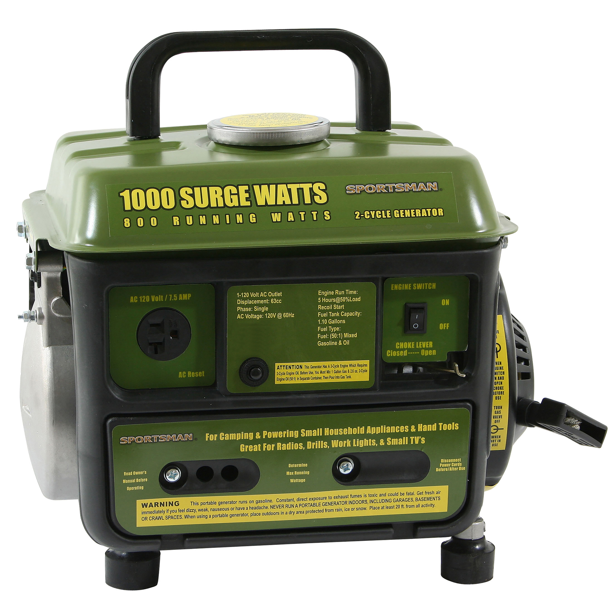 Sportsman, 1000 Surge Watts Gasoline Portable Generator, Voltage 120 Model# GEN1000 | Northern Tool