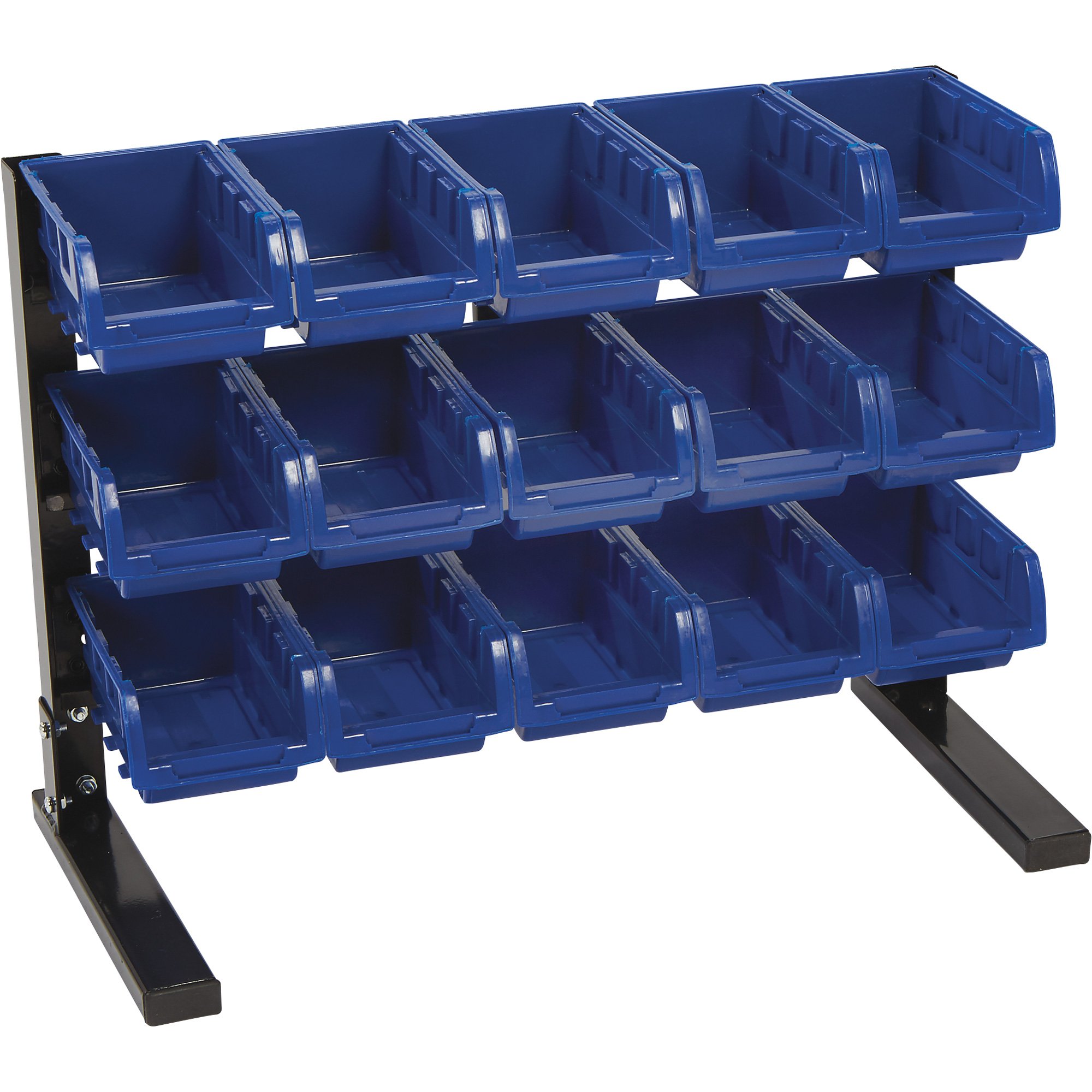 Hiltex Parts/Hardware/Tool Storage Rack with 15 Removable Bins ...
