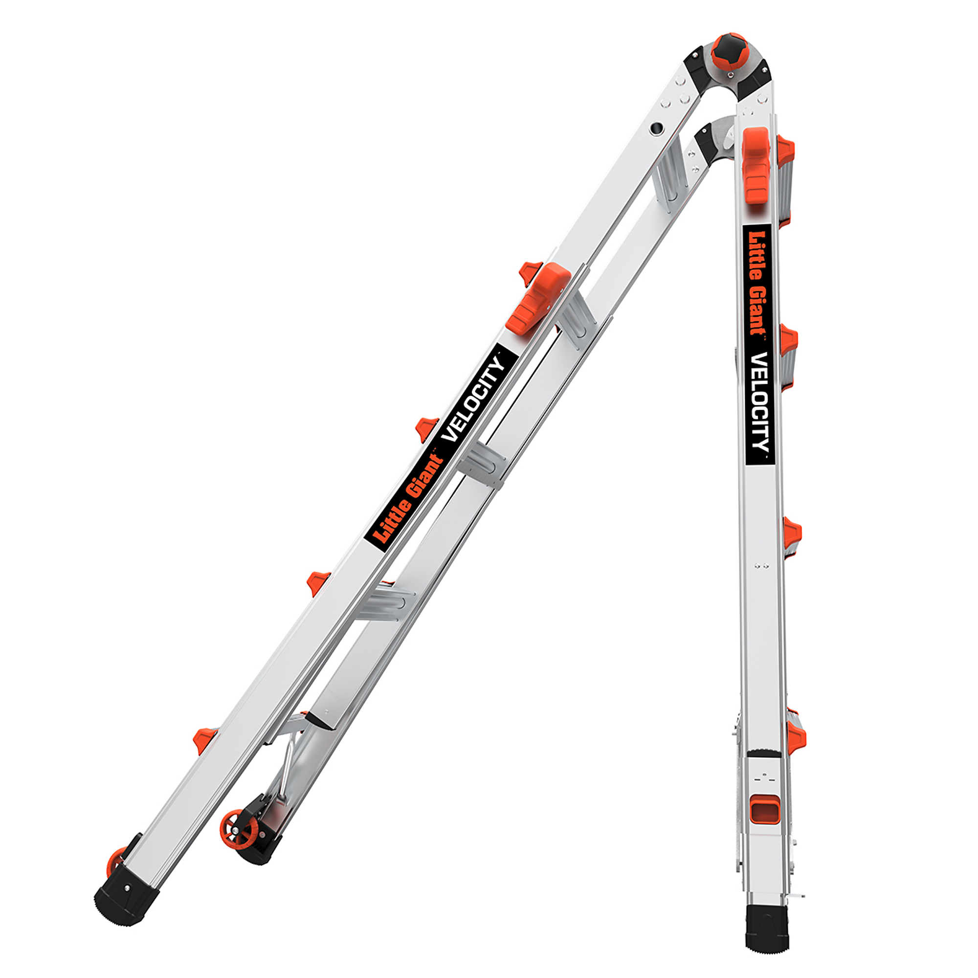 Little Giant Ladder, VELOCITY 17 Alum Articulated Ext.Ladder Levelers ...