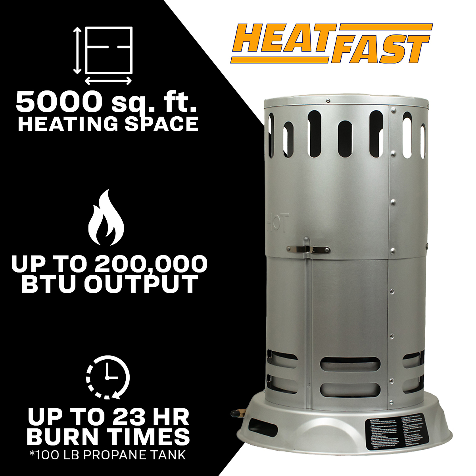 Heat Fast, 200000 BTU Propane Convection Heater, Heat Type Convection ...
