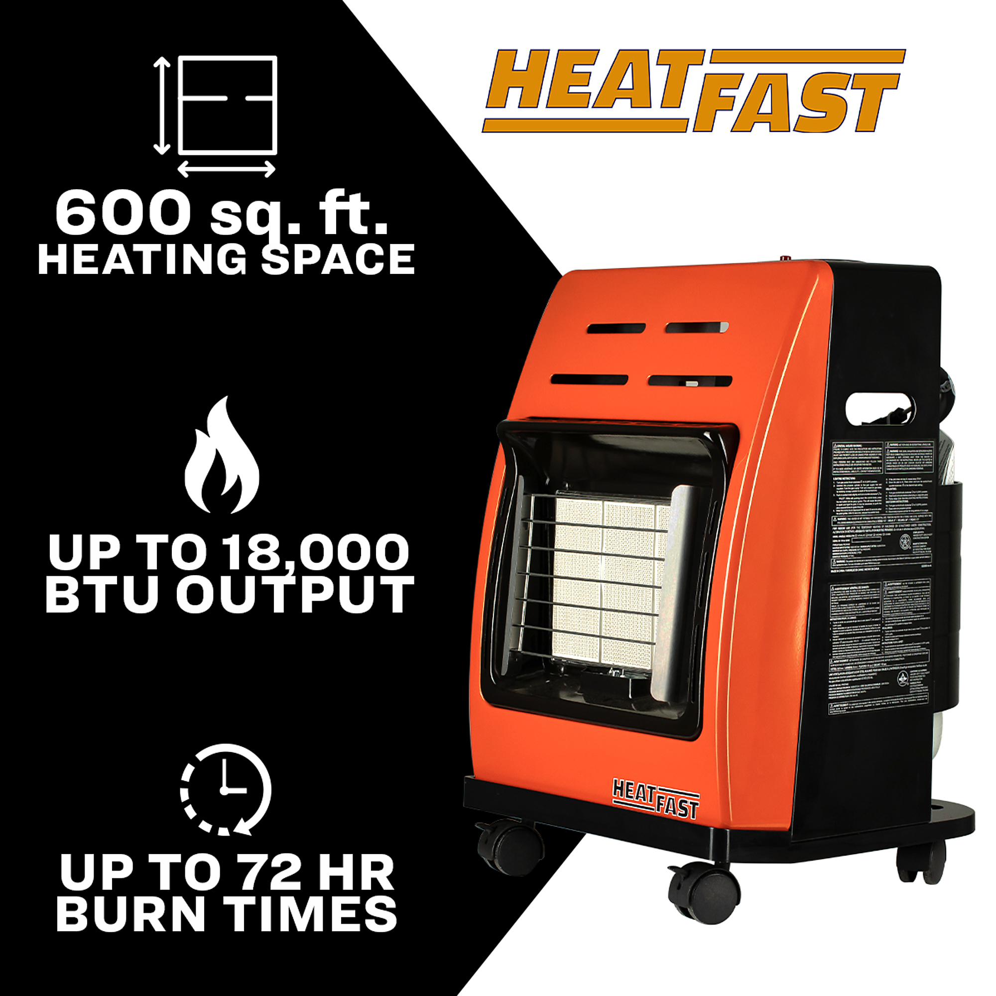 Heat Fast, 18000 BTU Propane Cabinet Convection Heater, Heat Type ...