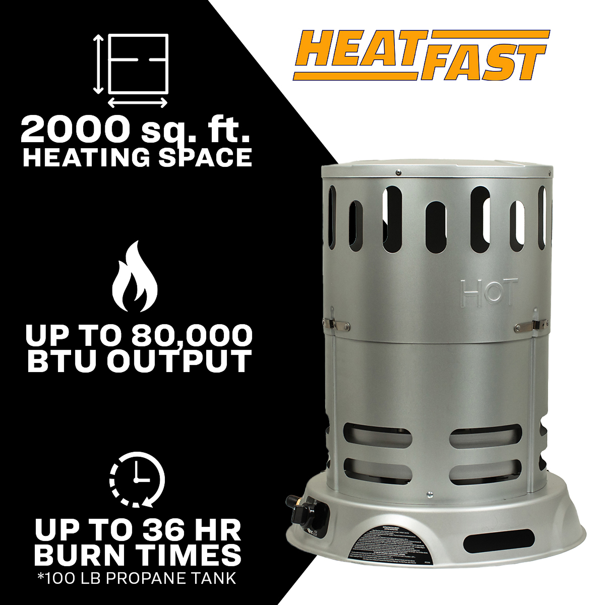 Heat Fast, 80000 BTU Propane Convention Heater, Heat Type Convection ...