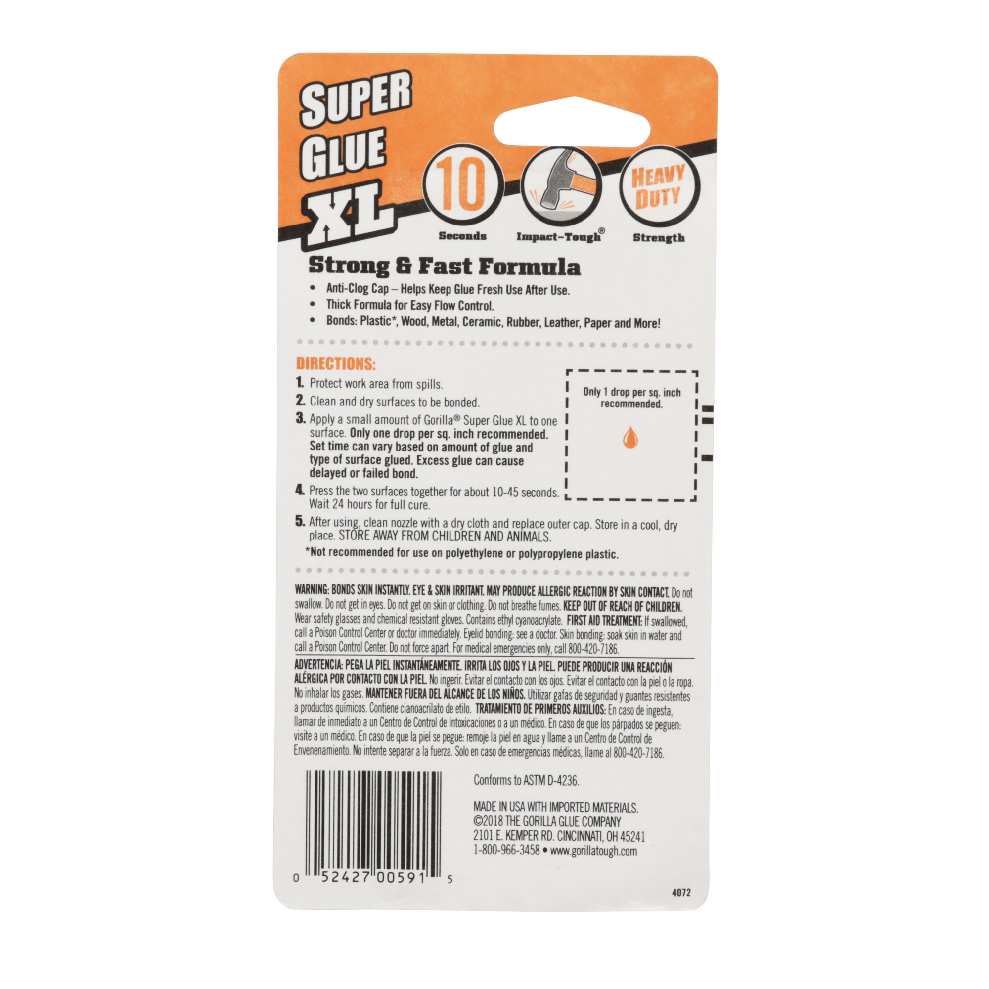 Gorilla, Super Glue Liquid XL 25G, Model# 7400202 | Northern Tool