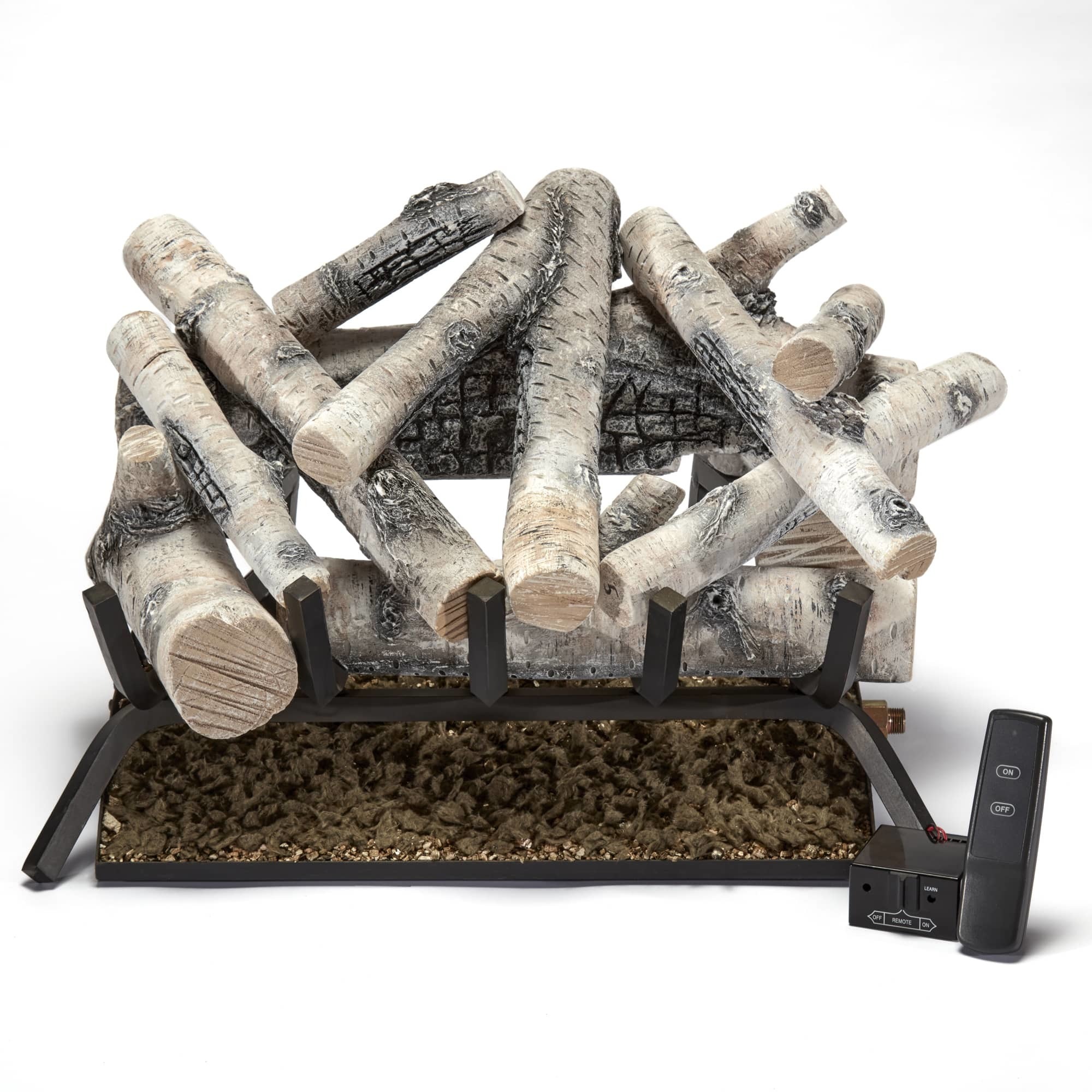 Bluegrass Living, Vented NG Gas Fireplace Log Set With Remote Contr ...