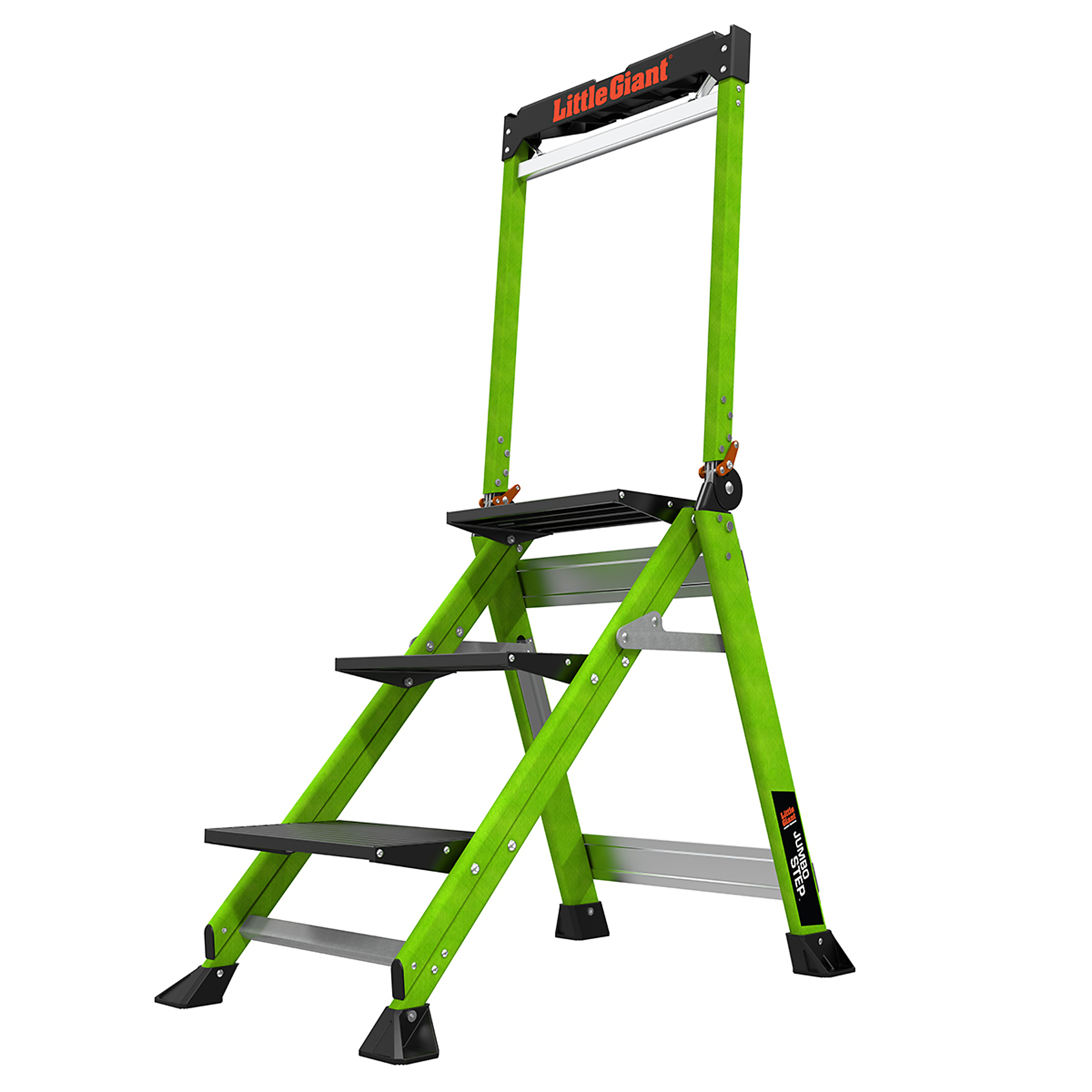 Little Giant Jumbo 3-Step Fiberglass Ladder - 375-Lb. Capacity, Non ...