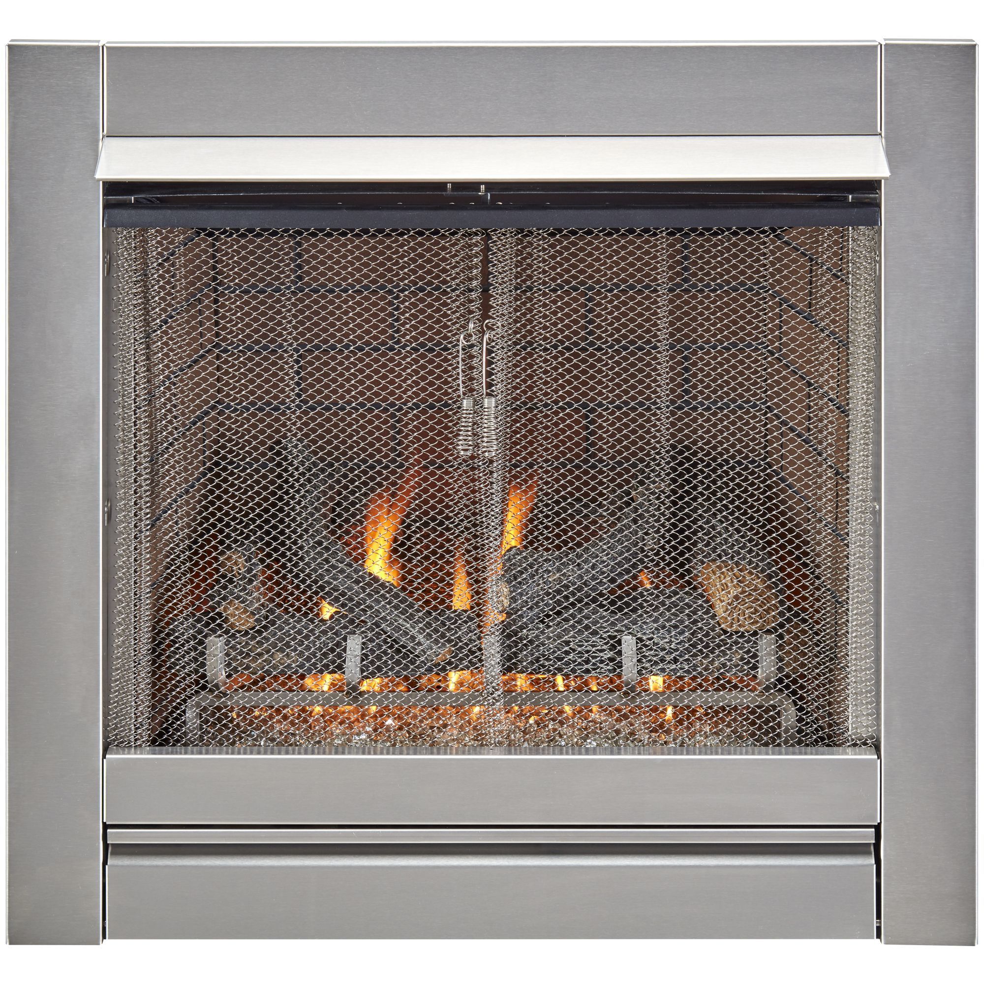 Bluegrass Living, Outdoor Fireplace Insert With Concrete Log Set an ...