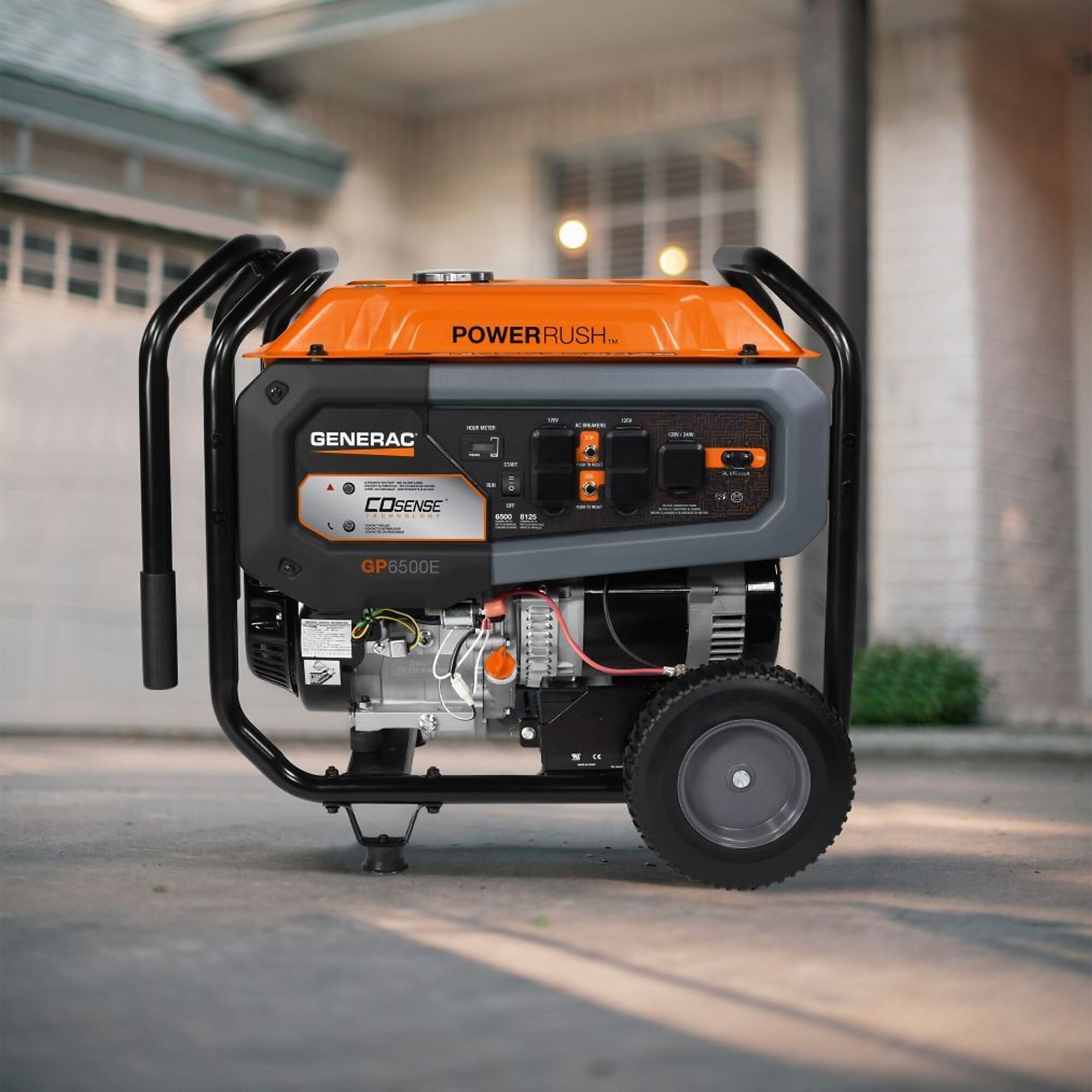 Generac, Portable Generator, Surge Watts 8125 Rated Watts 6500 Voltage ...