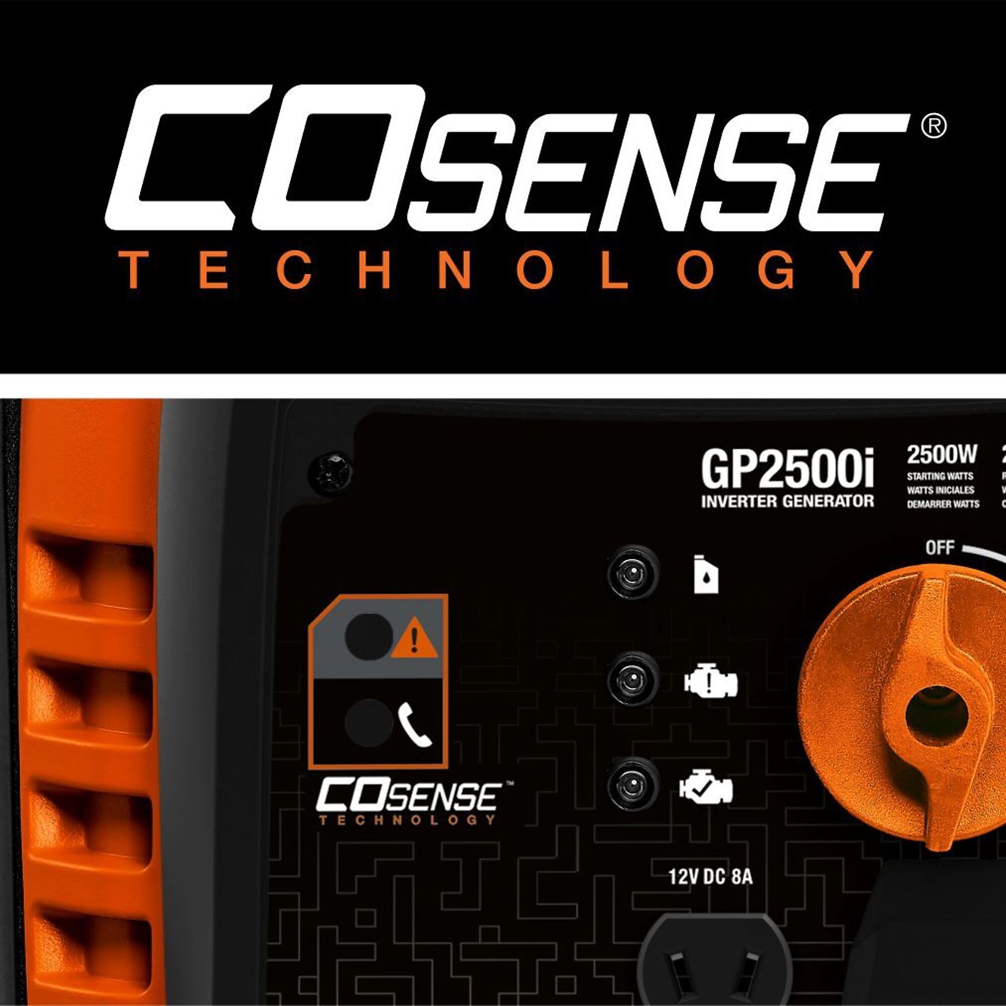 Generac, Inverter Generator, Surge Watts 2200 Rated Watts 2500 Voltage ...