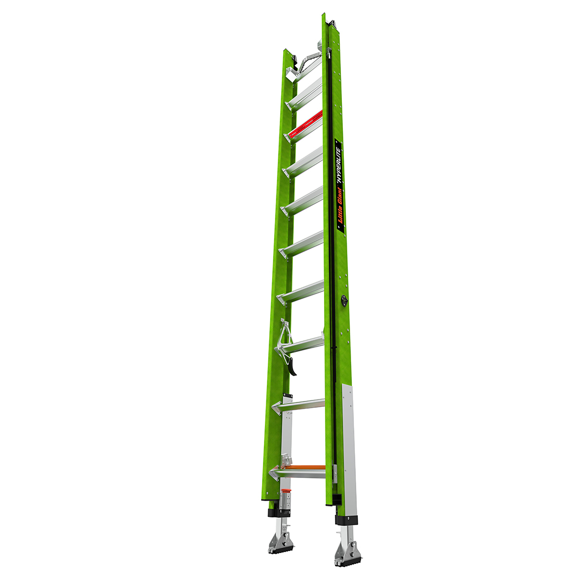 Little Giant Ladder, HYPERLITE 20ft. Ext. Ladder V-bar RATCHET Levelers ...