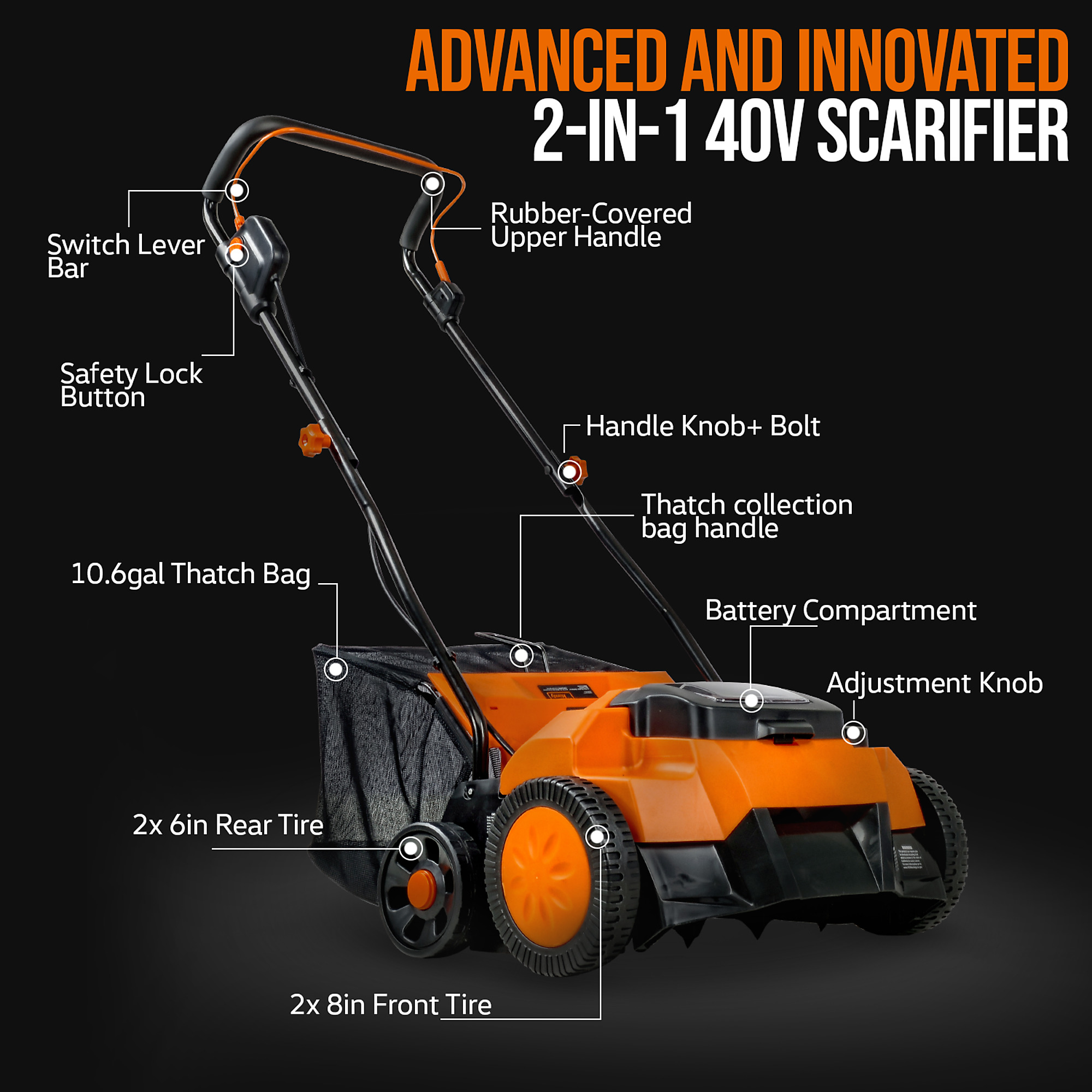 SuperHandy, 2in. 1 Electric Cordless Scarifier/Dethatcher, Operating ...