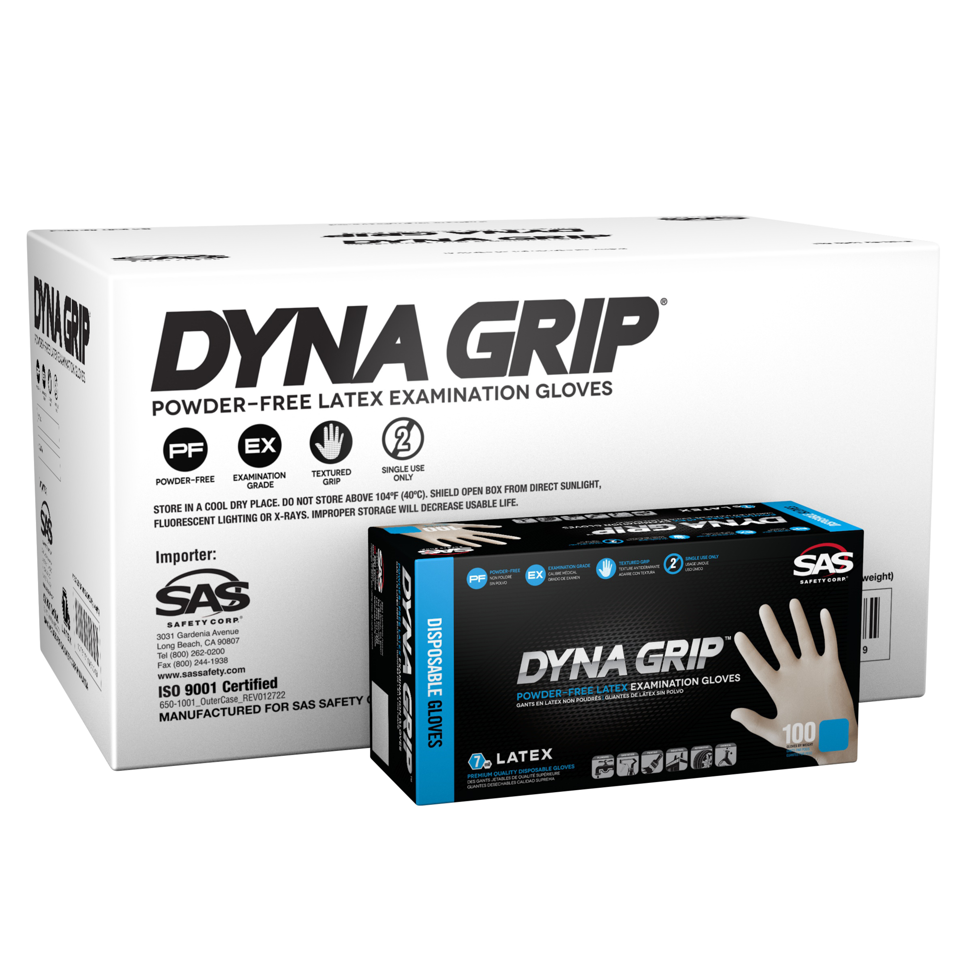 Dyna Grip Latex Gloves, White, Small, 1000-Pack, Model# 650-1001CASE ...
