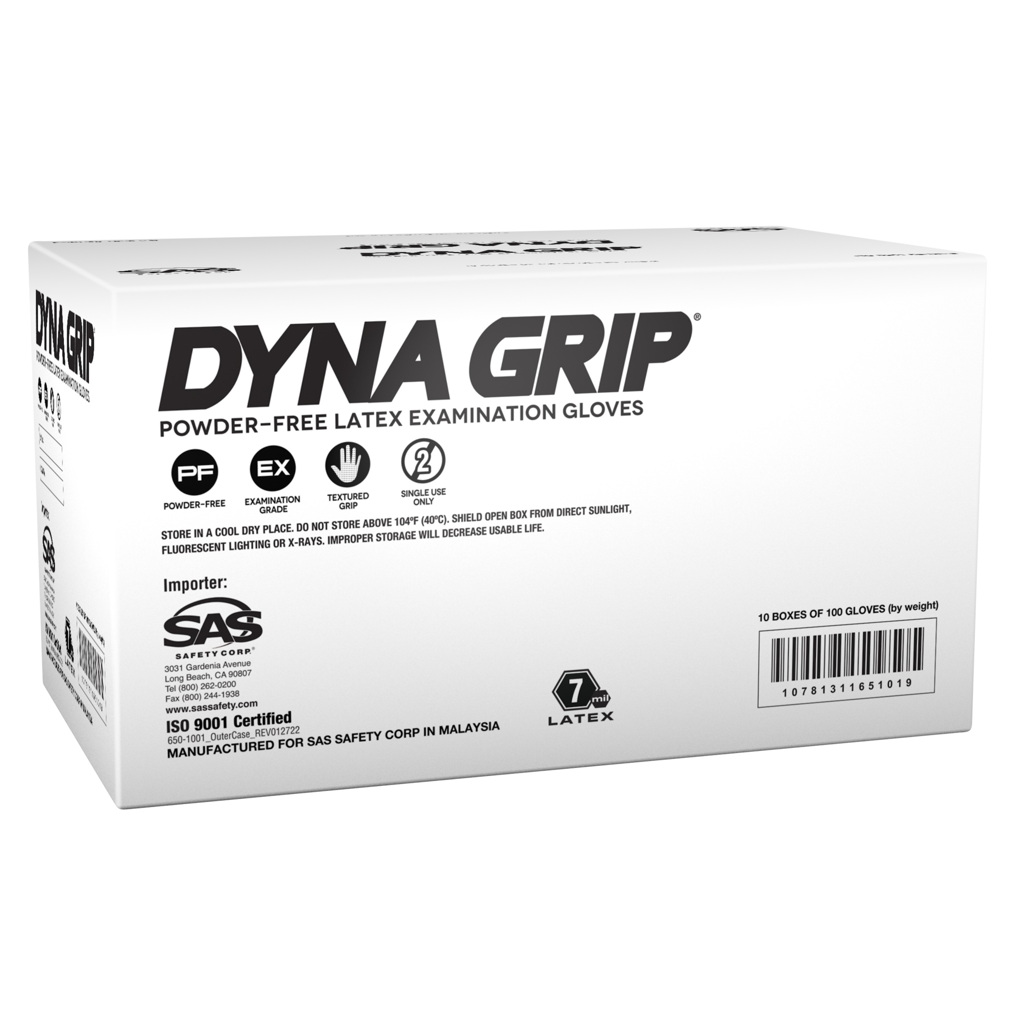 Dyna Grip Latex Gloves, White, Large, 1000-Pack, Model# 650-1003CASE ...