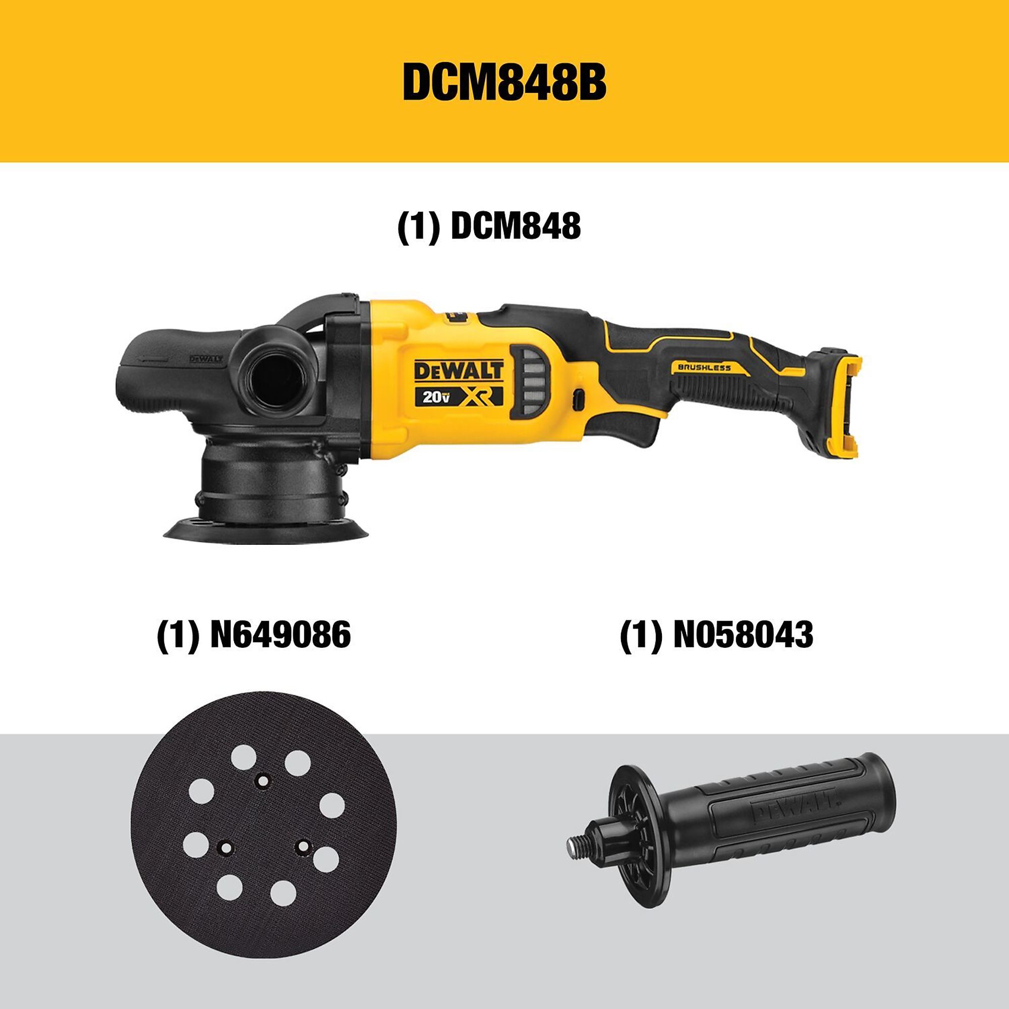 DEWALT, 20V MAX 5in. Cordless Var-Speed Orbital Polisher, Volts 20 Pad ...