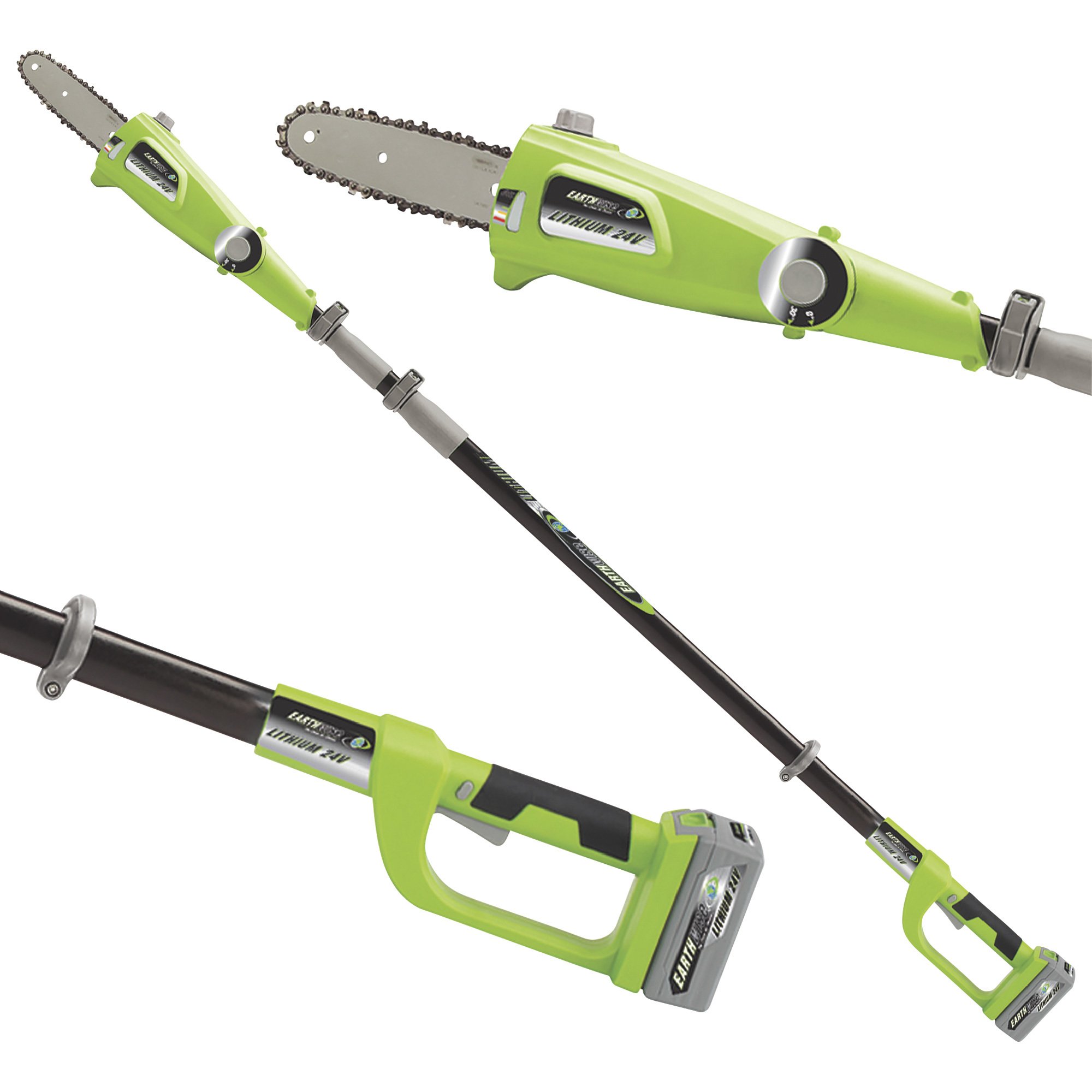 Earthwise Cordless Pole Chainsaw with Telescoping Handle — 10in. Bar ...