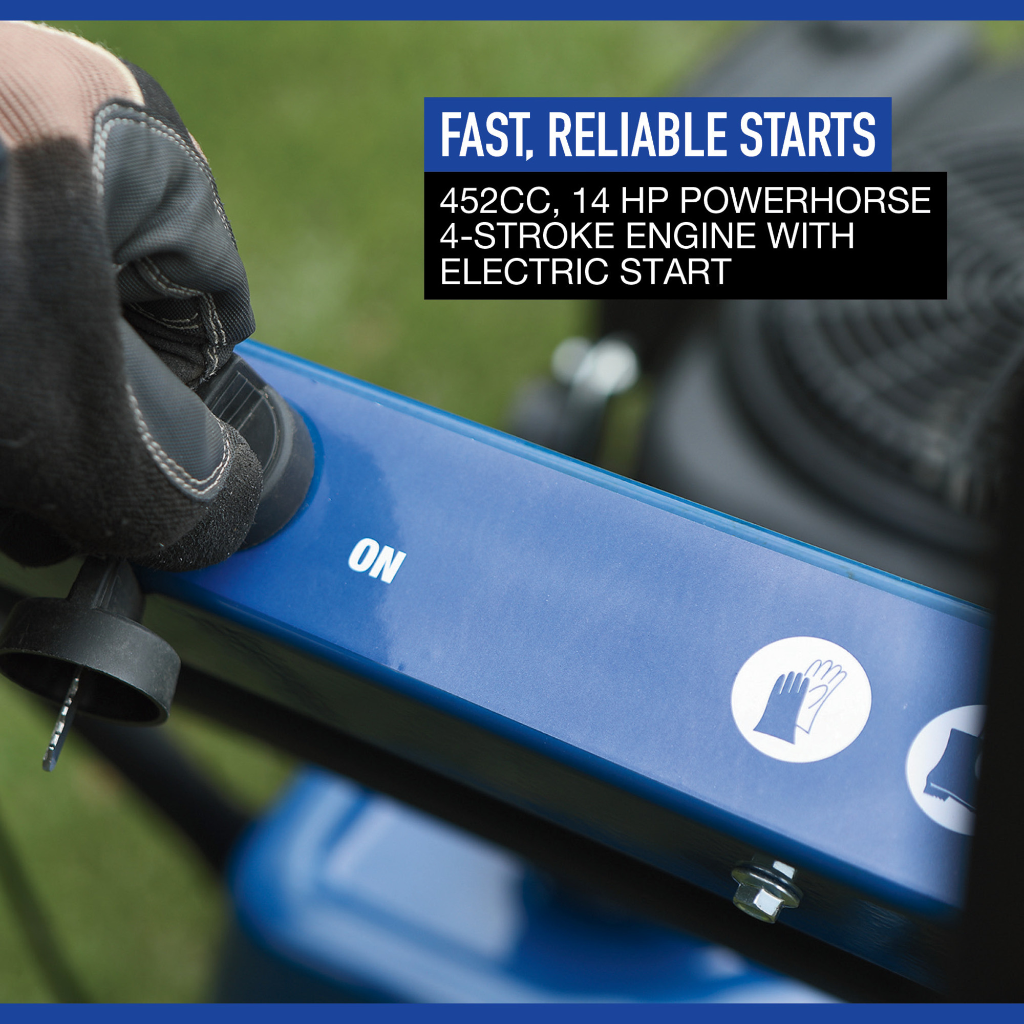 Powerhorse Walk-Behind Brush Mower, 14 HP, 452cc Engine with Electric ...