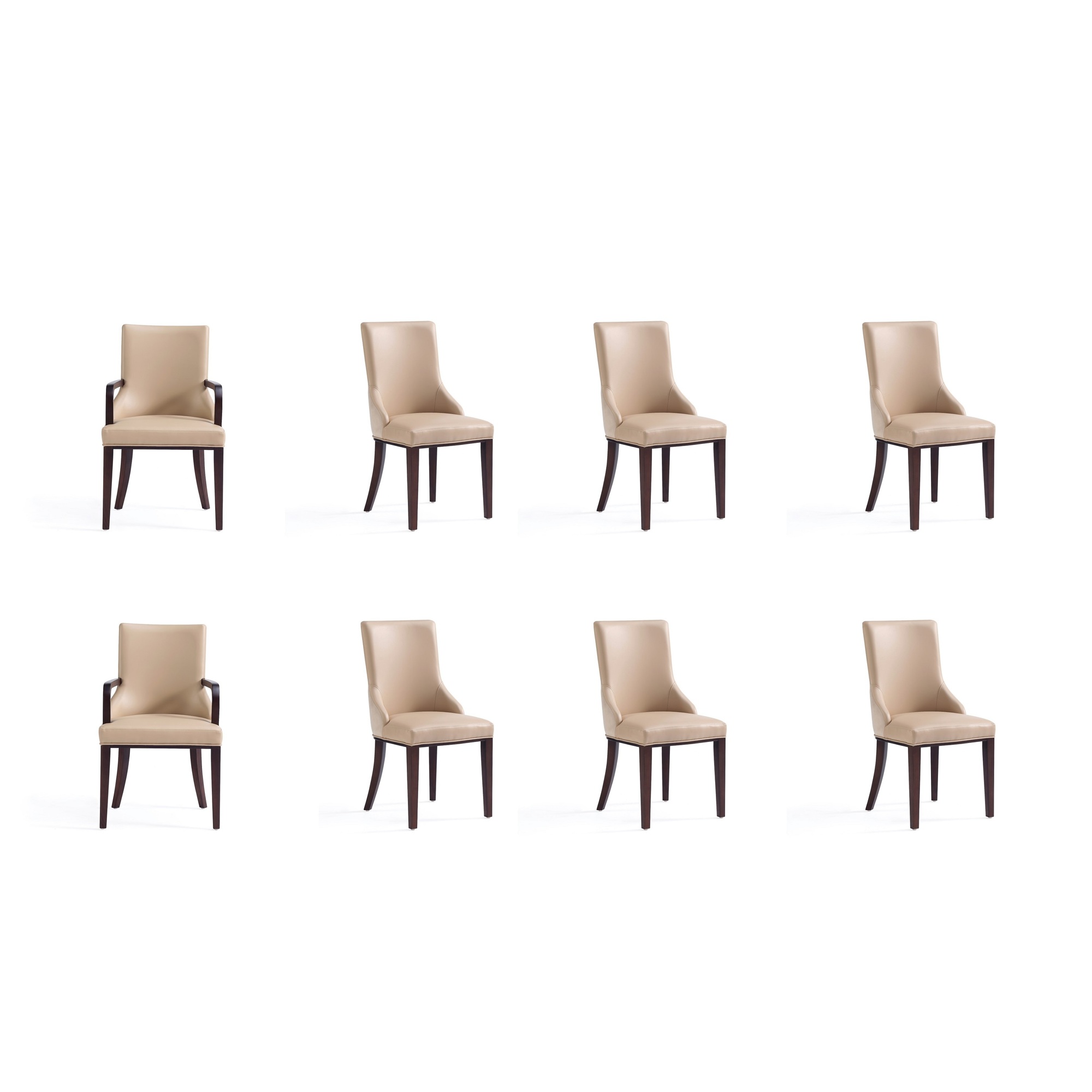 Manhattan Comfort, Shubert 8 Piece Modern Upholstered Chair Set Tan ...