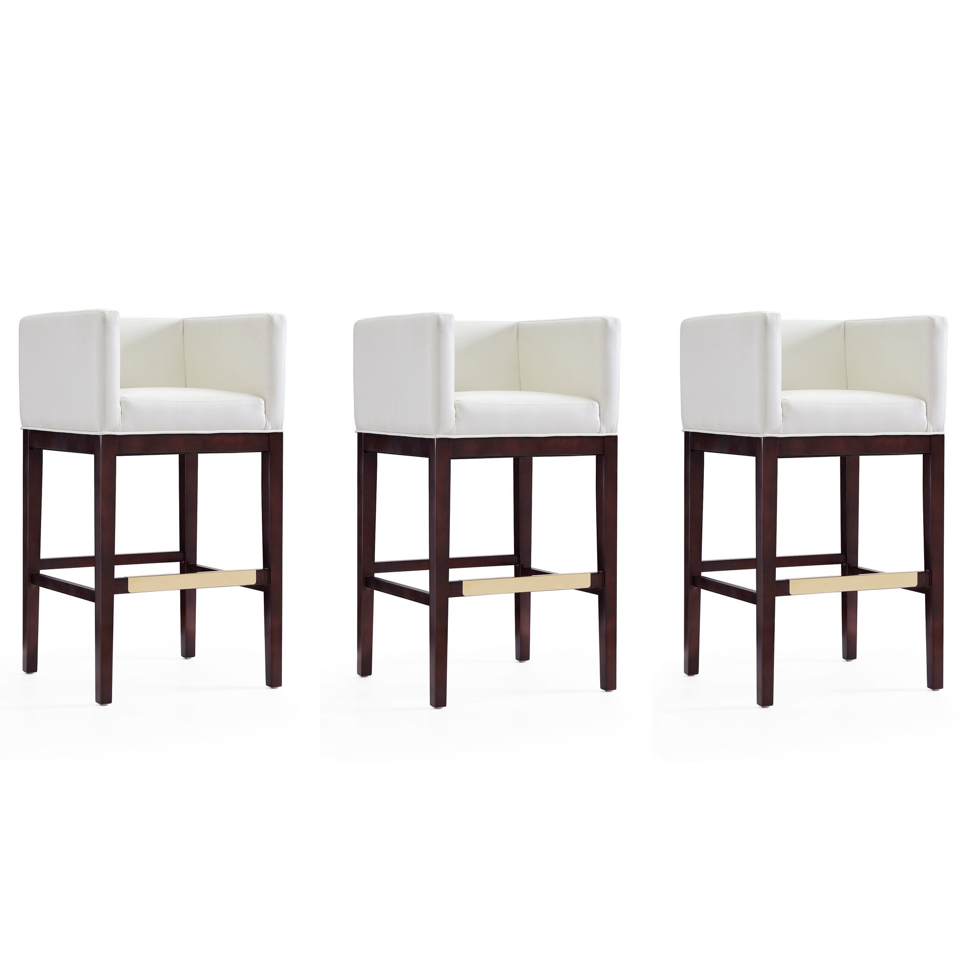 Manhattan Comfort, Kingsley 38in. Ivory Beech Wood Stool Set of 3 ...