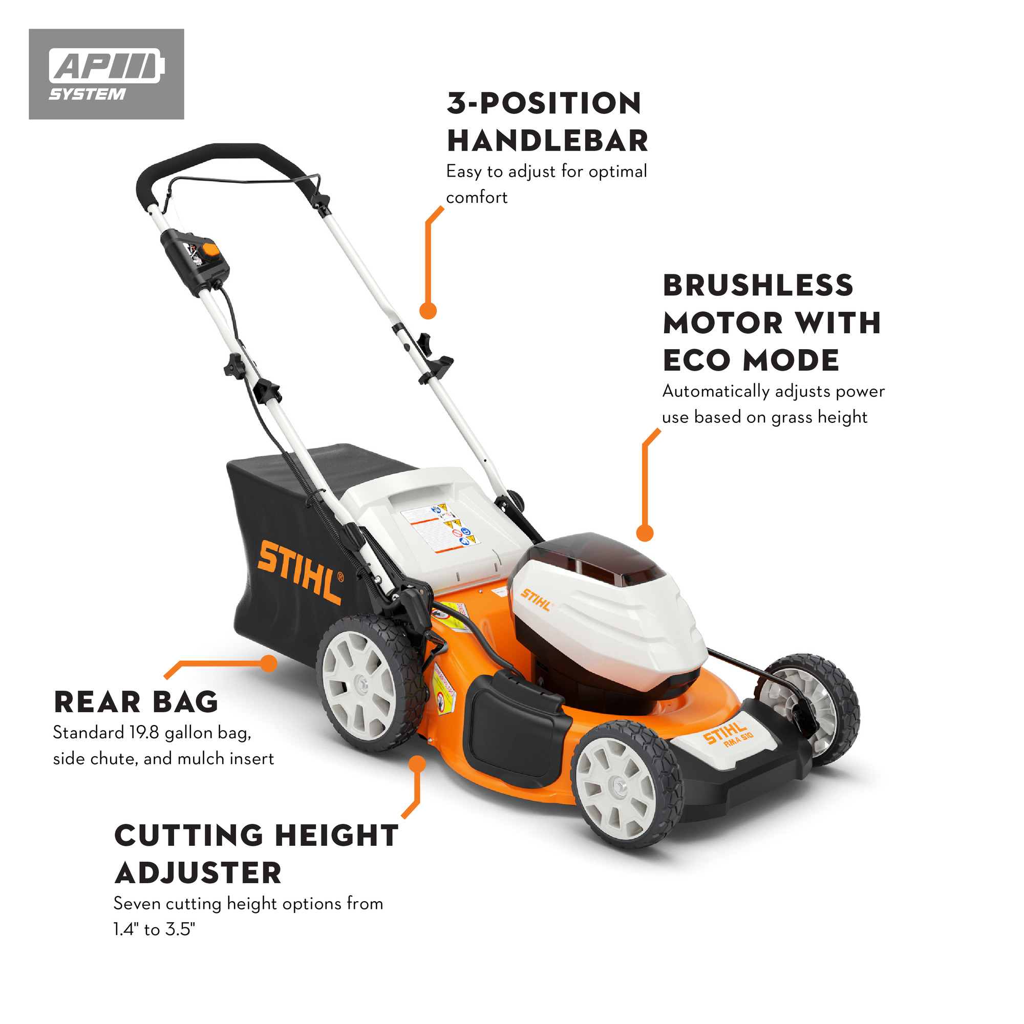 Stihl, Push Lawn Mower Set w/ Free AP 300 S Battery, Cutting Width 21 ...