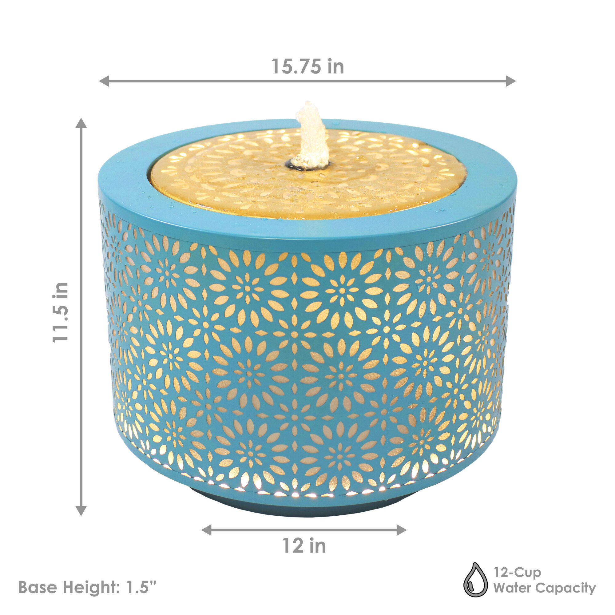 Sunnydaze Decor, Outdoor Flower Cutout Water Fountain, Power Cord ...