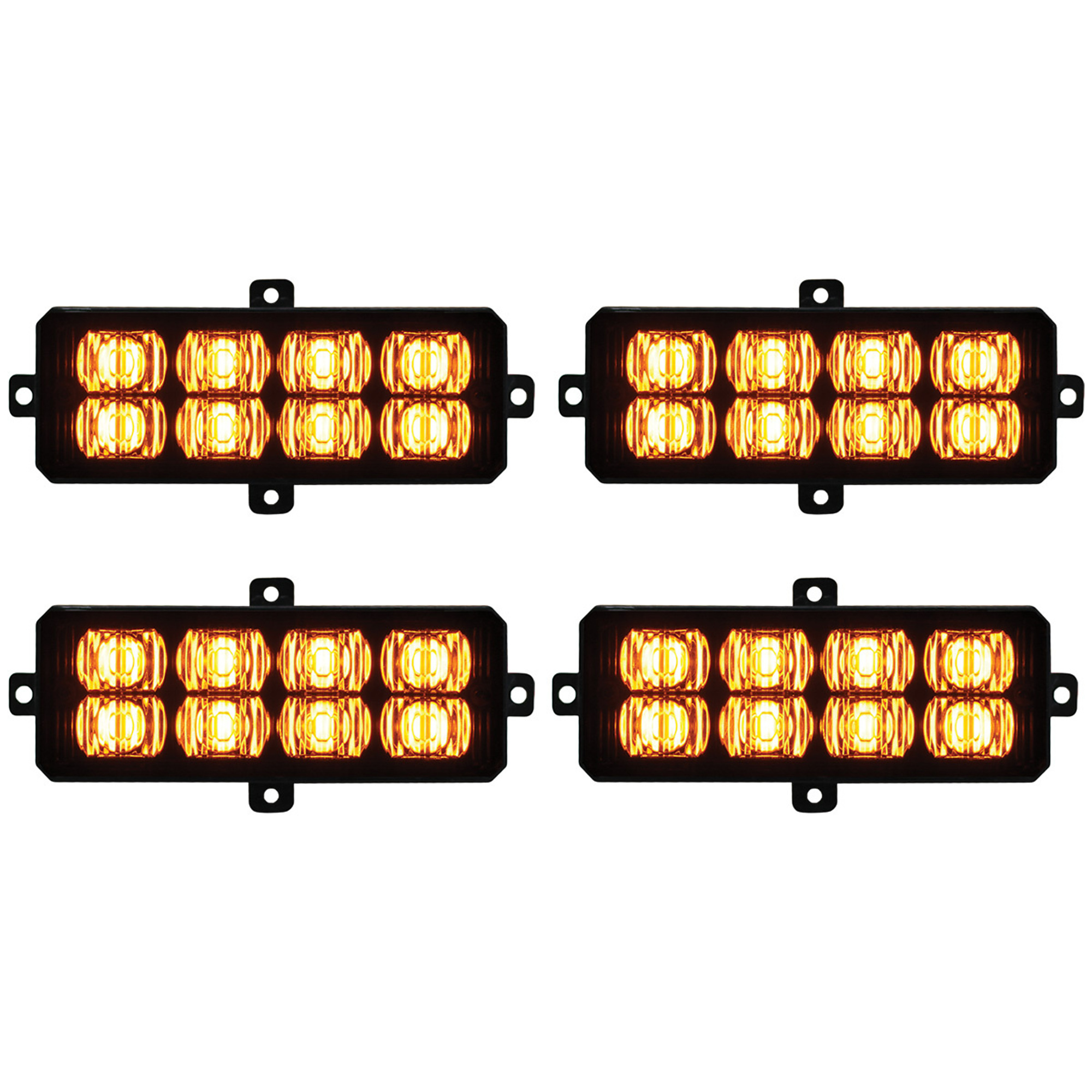 Race Sport Lighting, Bolt-On 4-LED Grille Strobe Light Kit - Amber ...