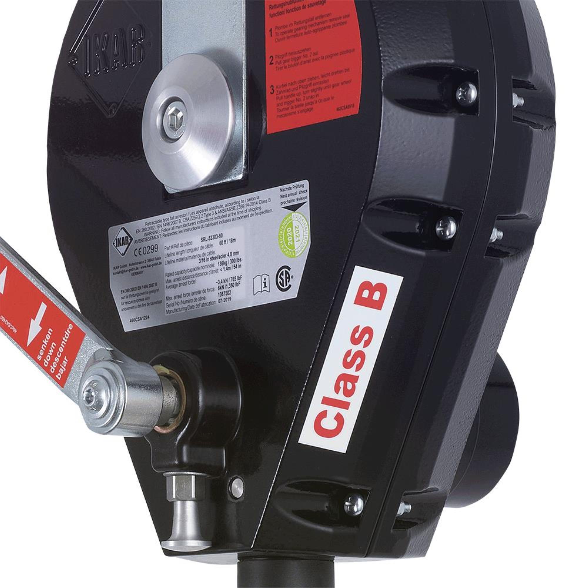 Peak Works, Self Retracting Lifeline Steel Cable, Rescue, 96ft., Length ...