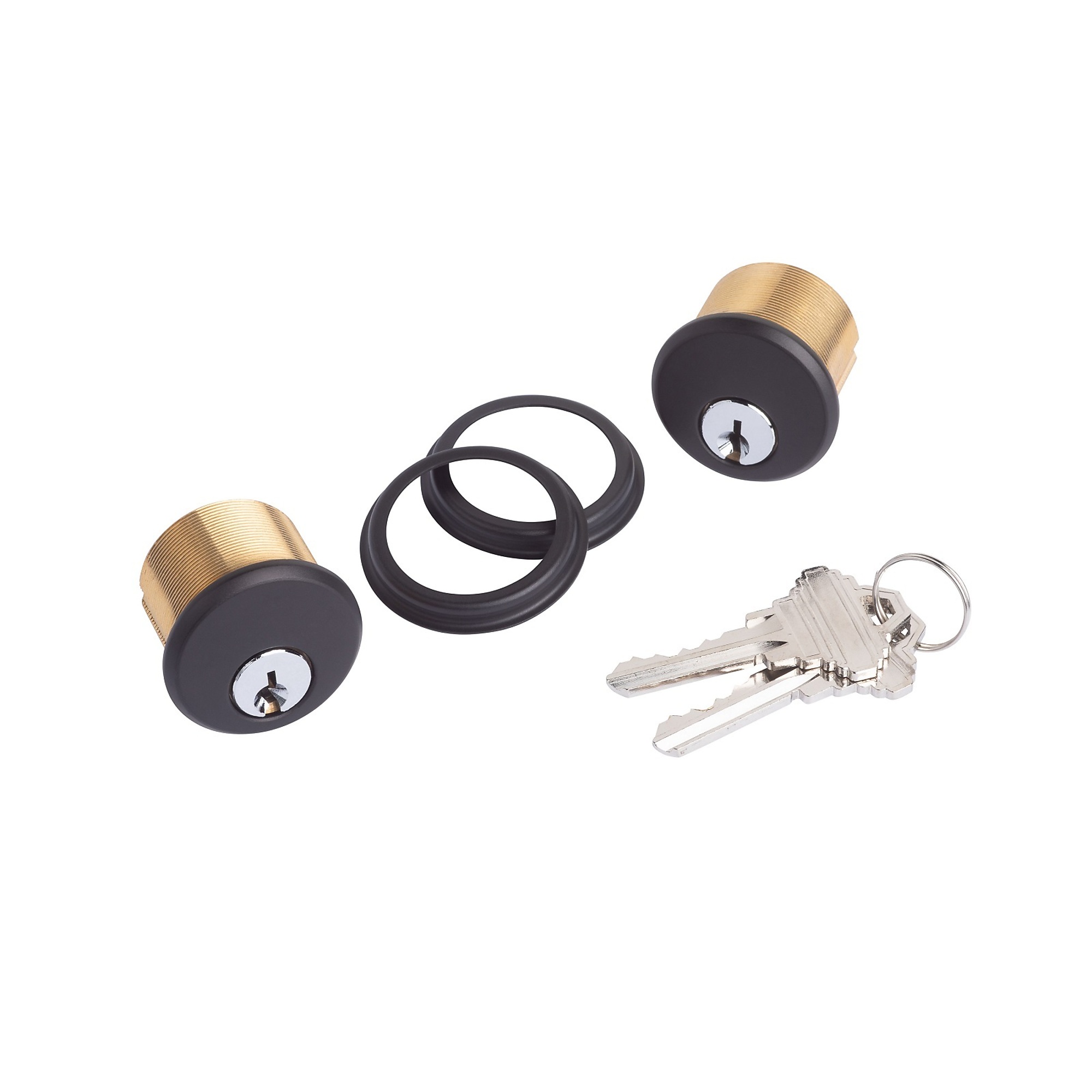 Global Door Controls, 1-5/32in. Mortise Double Brass Keyed Alike ...