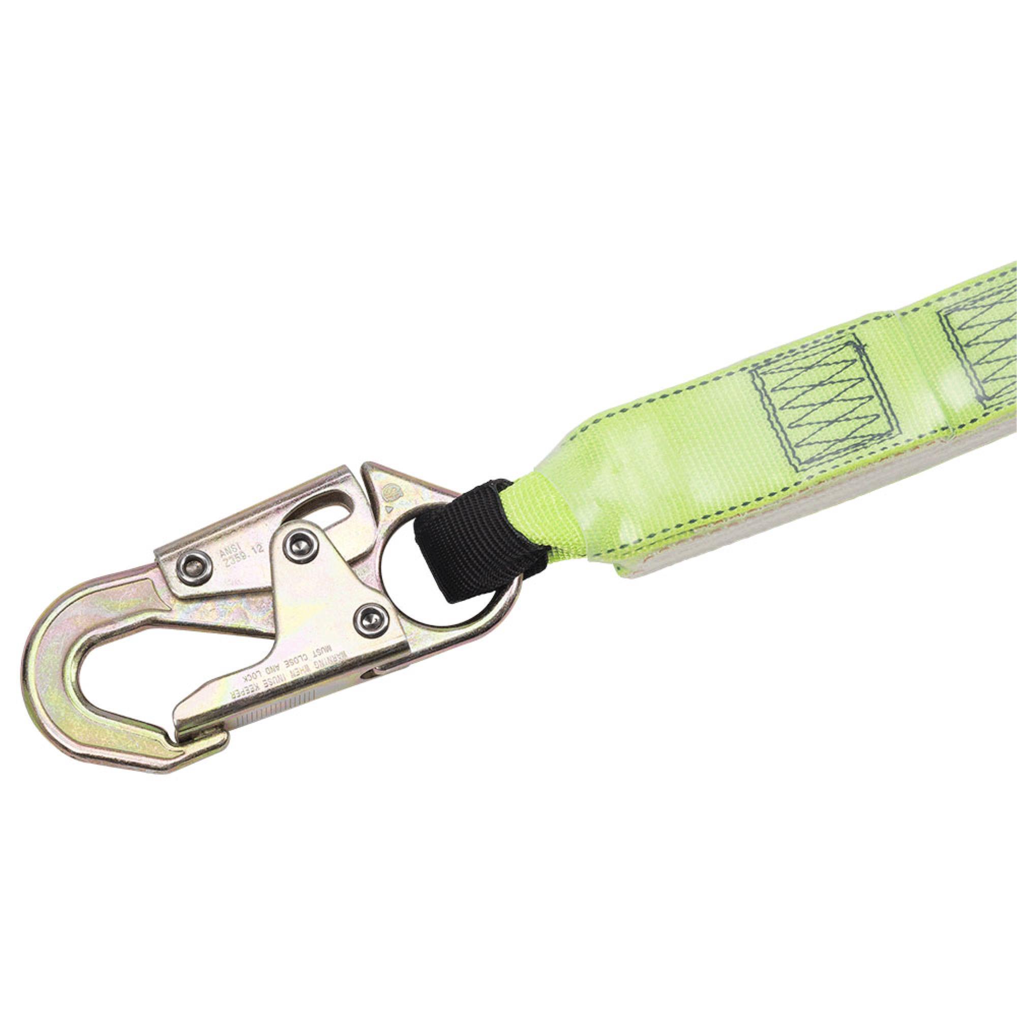 Peak Works, Shock Absorbing Lanyard Tear Pack 1” Single Leg 6 Length 6 ...