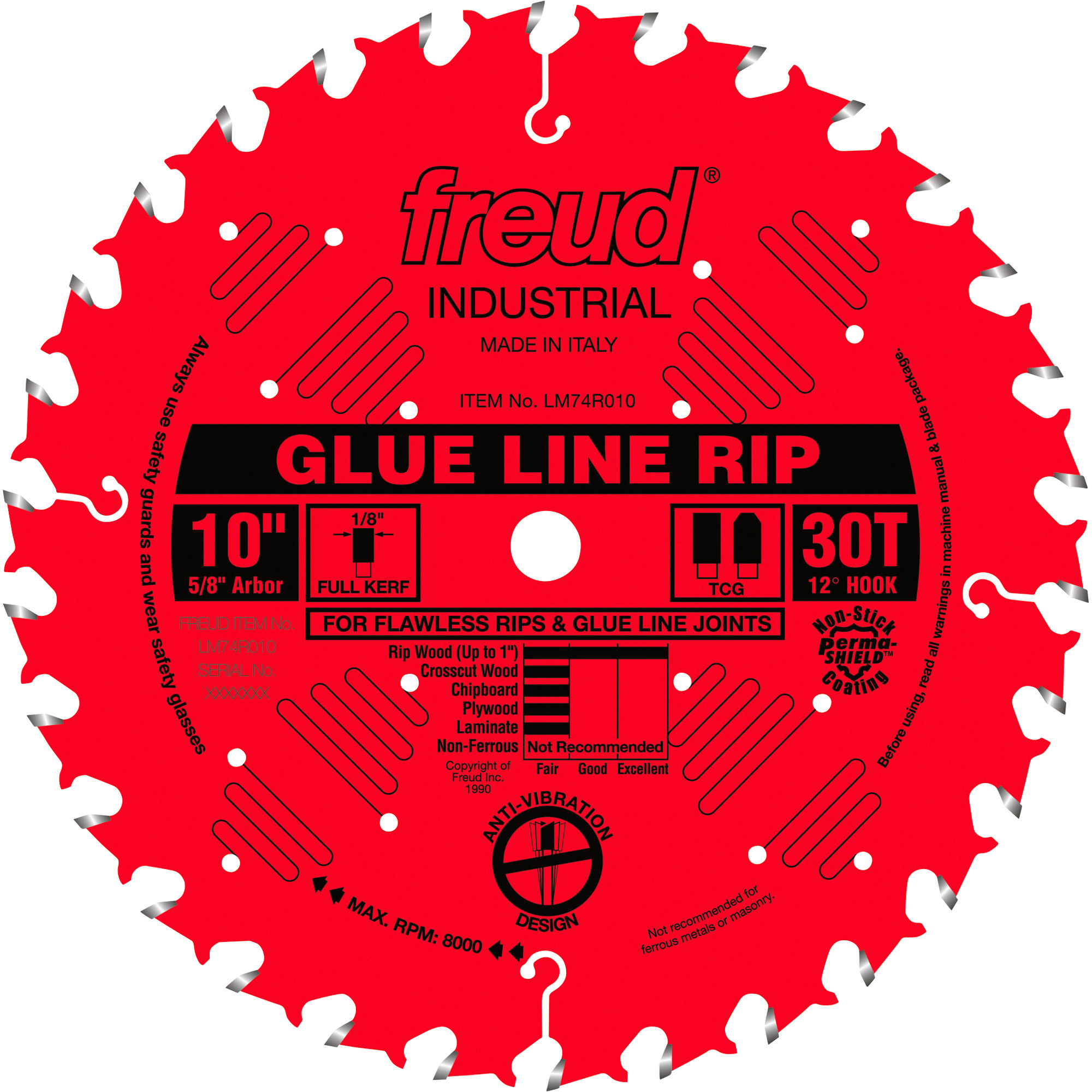 Diablo Industrial Glue Line Ripping Circular Saw Blade, 10in., 30 Tooth ...