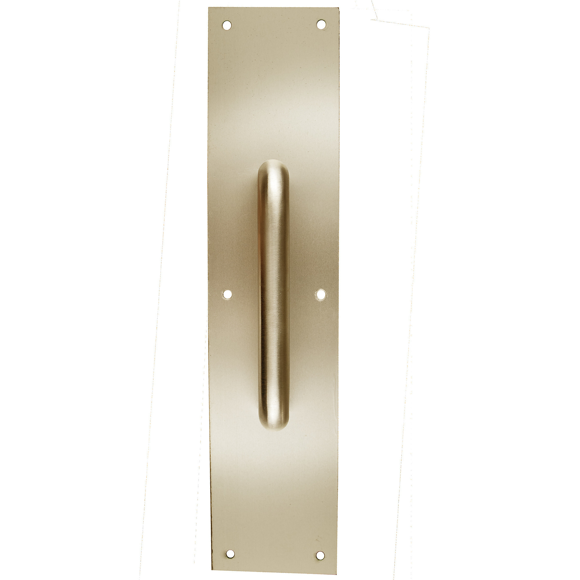 Trans Atlantic, 4in. x 16in. Bright Brass Pull Plate with Round Pulls ...