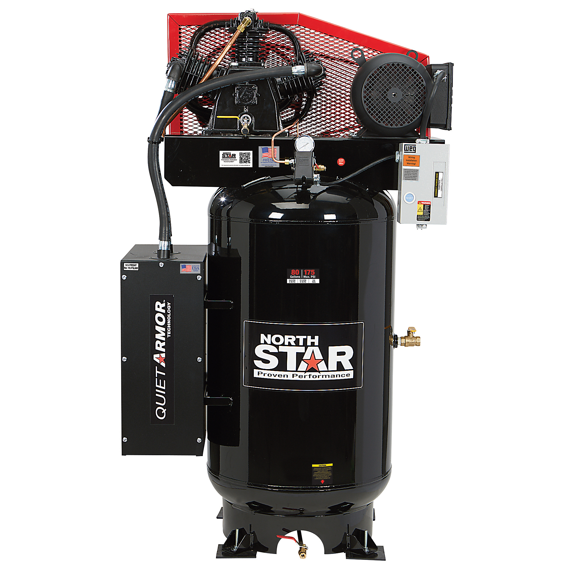 NorthStar Air Compressor with Quiet Armor, 7.5 HP, 80-Gal. Capacity, 26 ...