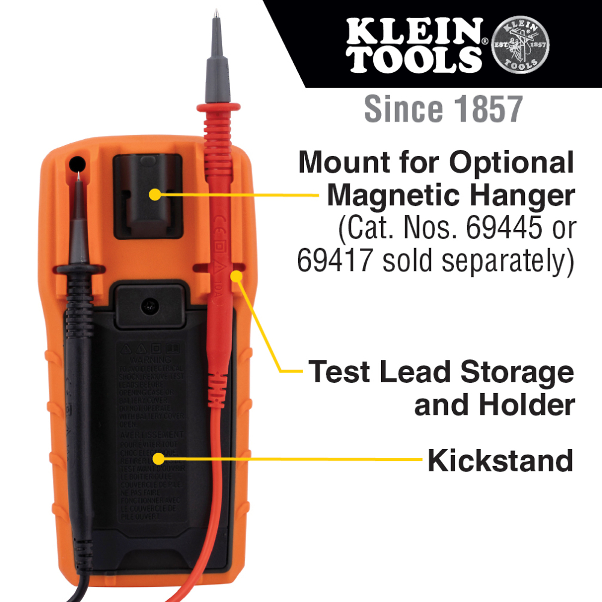 Klein Tools, Multimeter, TRMS Auto, 600V, Temp, Model# MM420 | Northern ...